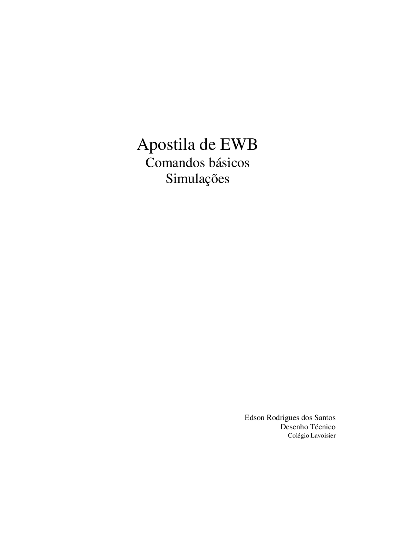 Apostila EWB - Apresentação do programa - Docsity
