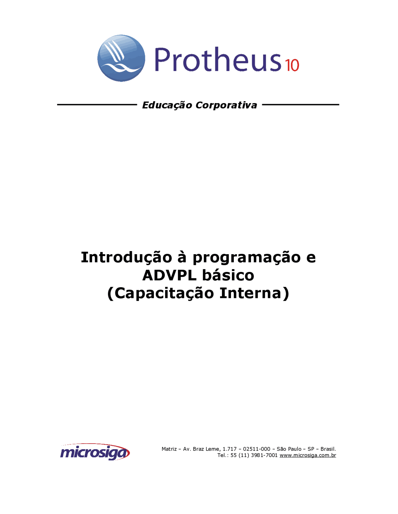 ADVPL Básico - Material de ADVPL Básico - Docsity