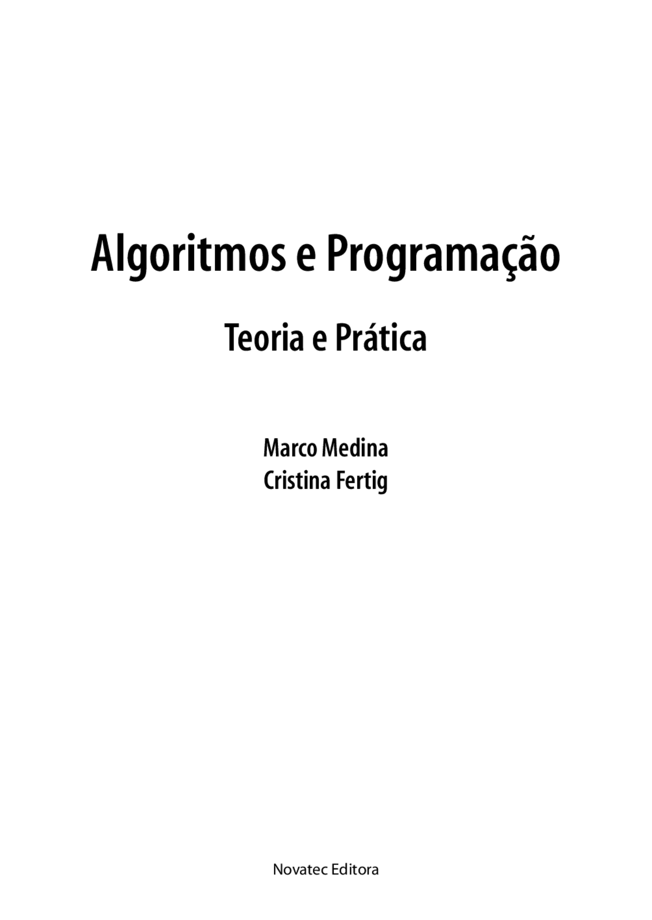 Algoritmos E Programação Teoria E Prática Introdução De Livro Sobre