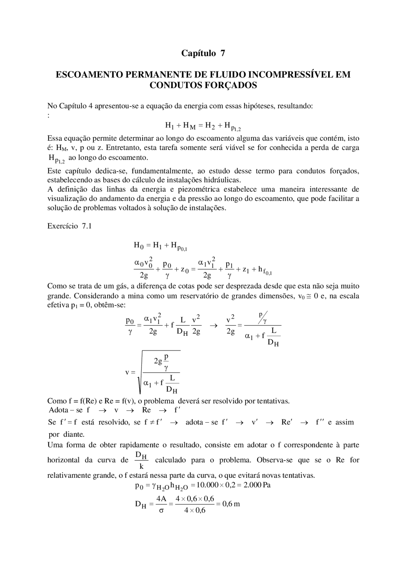 Capitulo7 - exercicios resolvidos mecanica dos fluidos franco brunetti ...