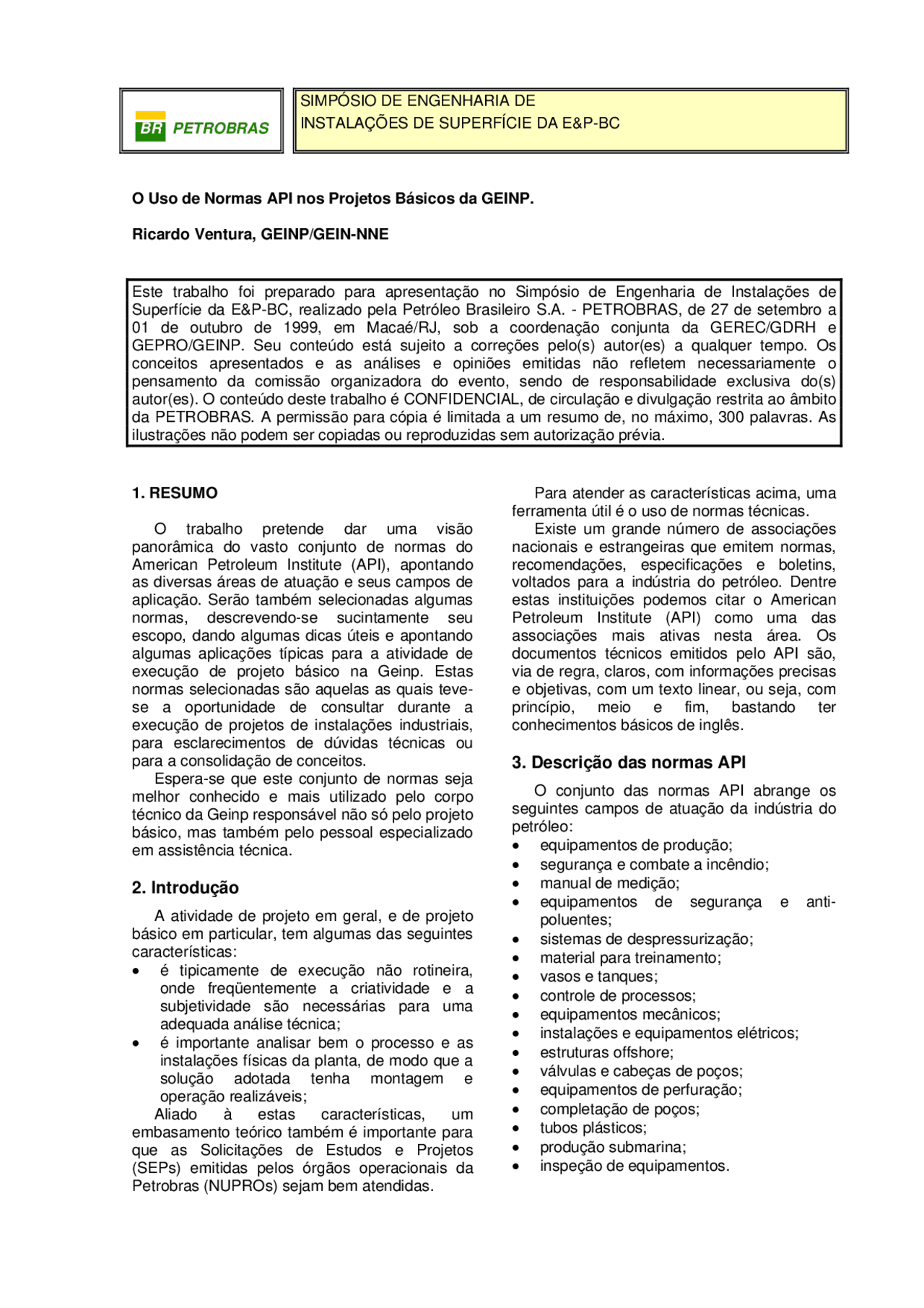 Uso Normas API - Petrobras - Uso Normas API - Docsity