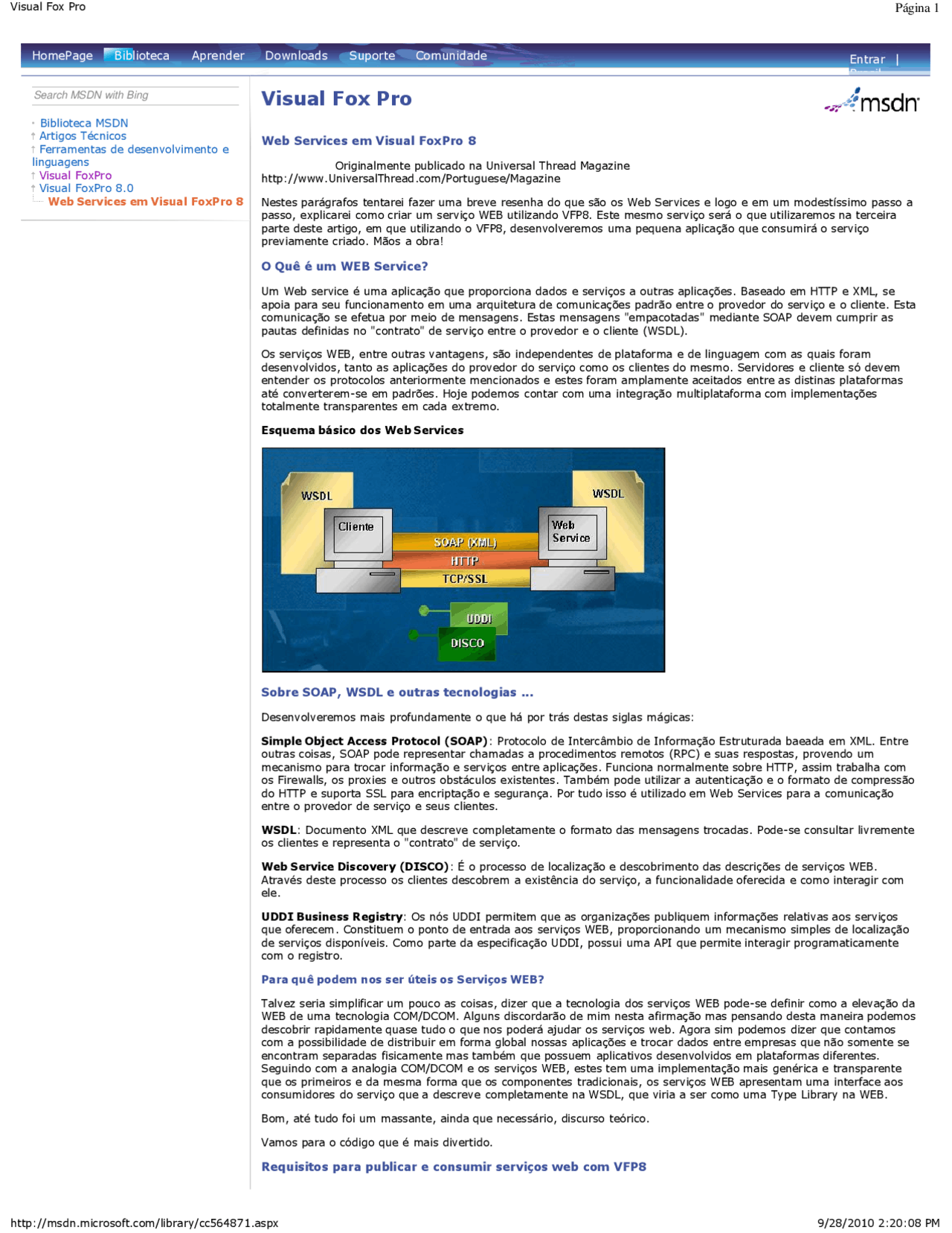 Visual FoxPro 8 - Web Services - Web Services em VFP 8. - Docsity