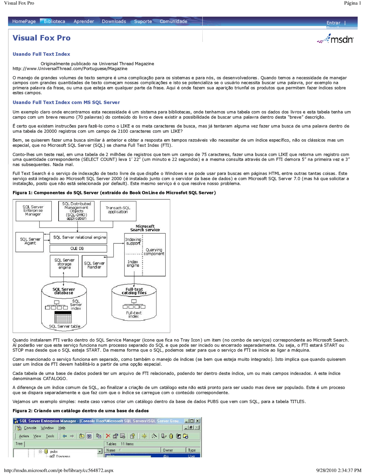 Visual FoxPro - Usando Full Text Index - VFP e técnicas de codificação ...