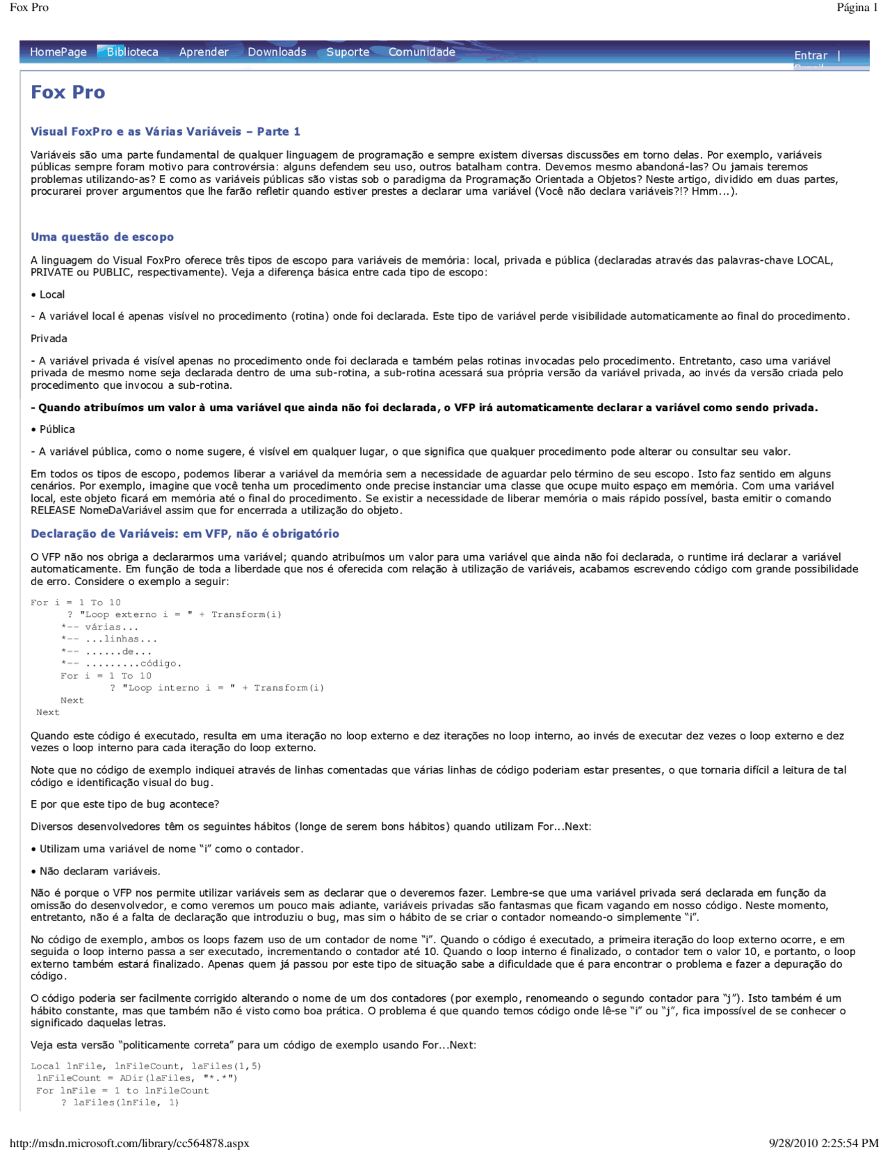 Visual FoxPro - As Várias Variáveis 2013 Parte 1 - Otimização de ...