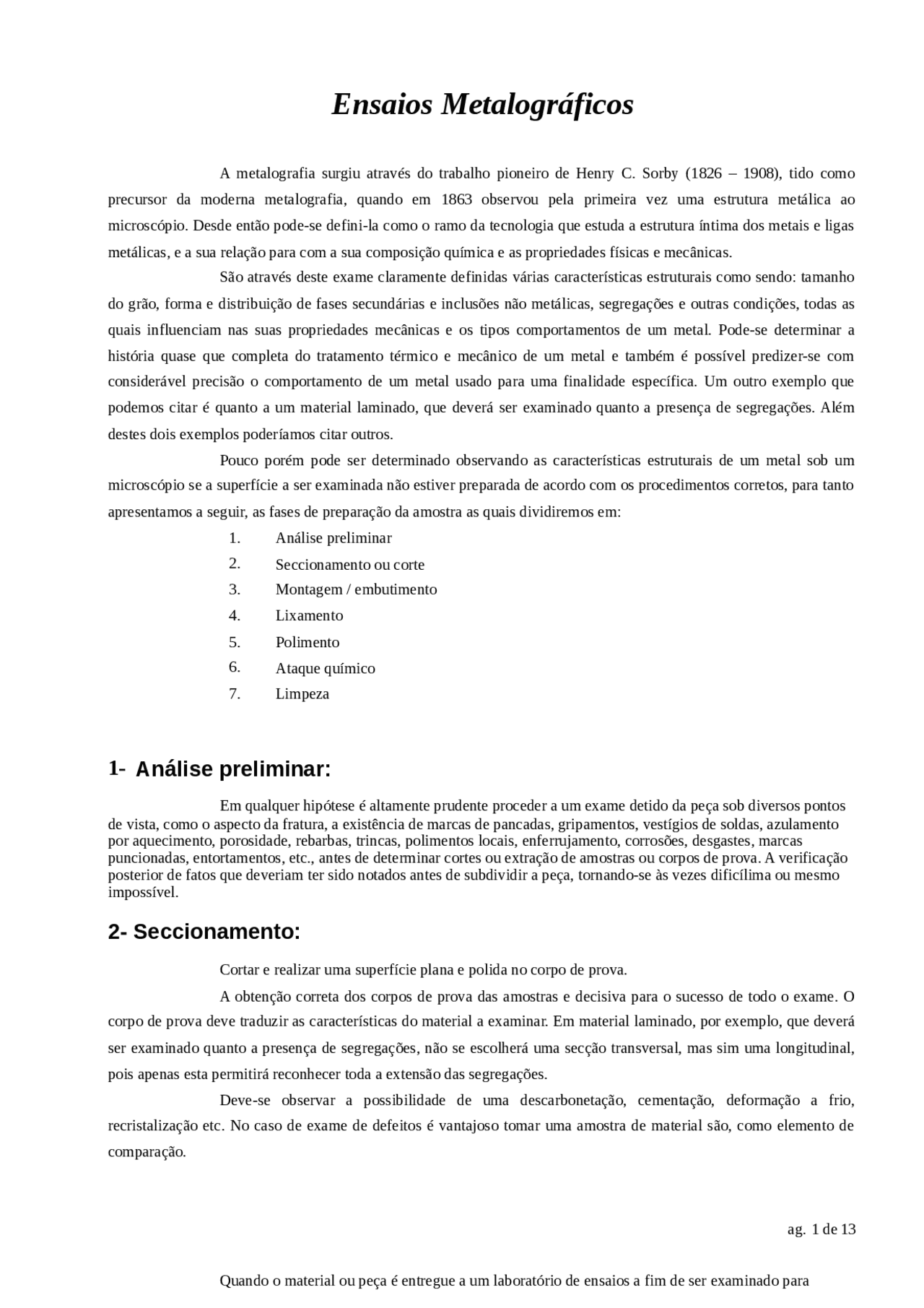 10 Apostila Metalografia Vw Metalografia Docsity