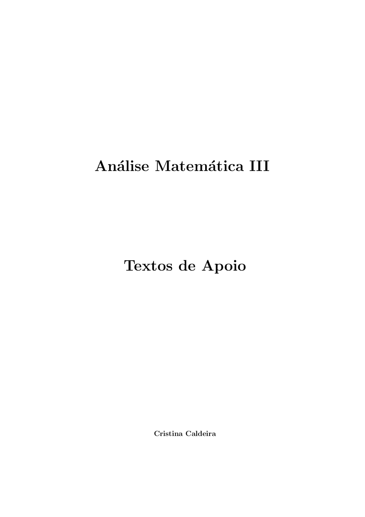 Analise Iii Anánile Matemática Iii Docsity