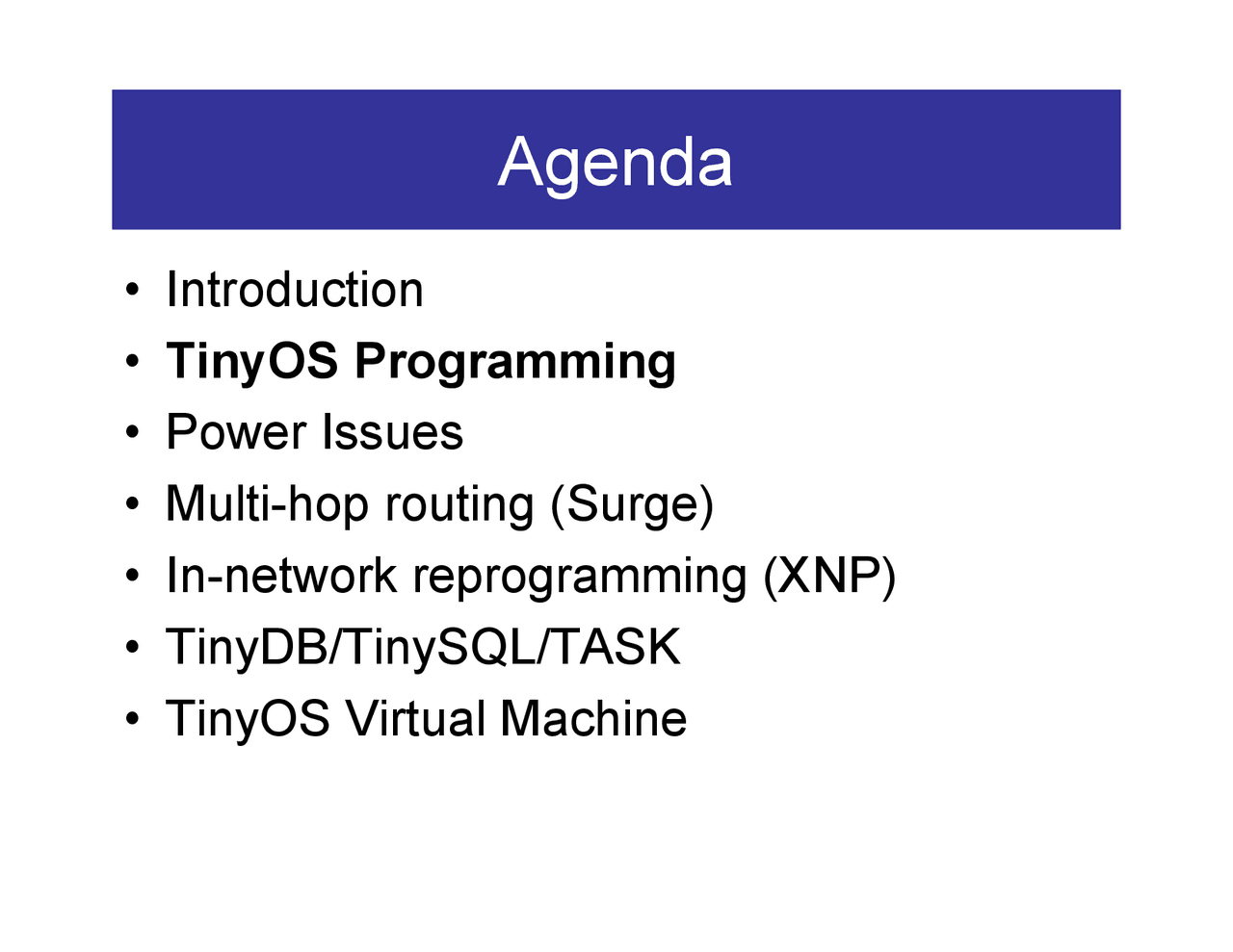 Tiny OS Programming - Material sobre TinyOs - Docsity