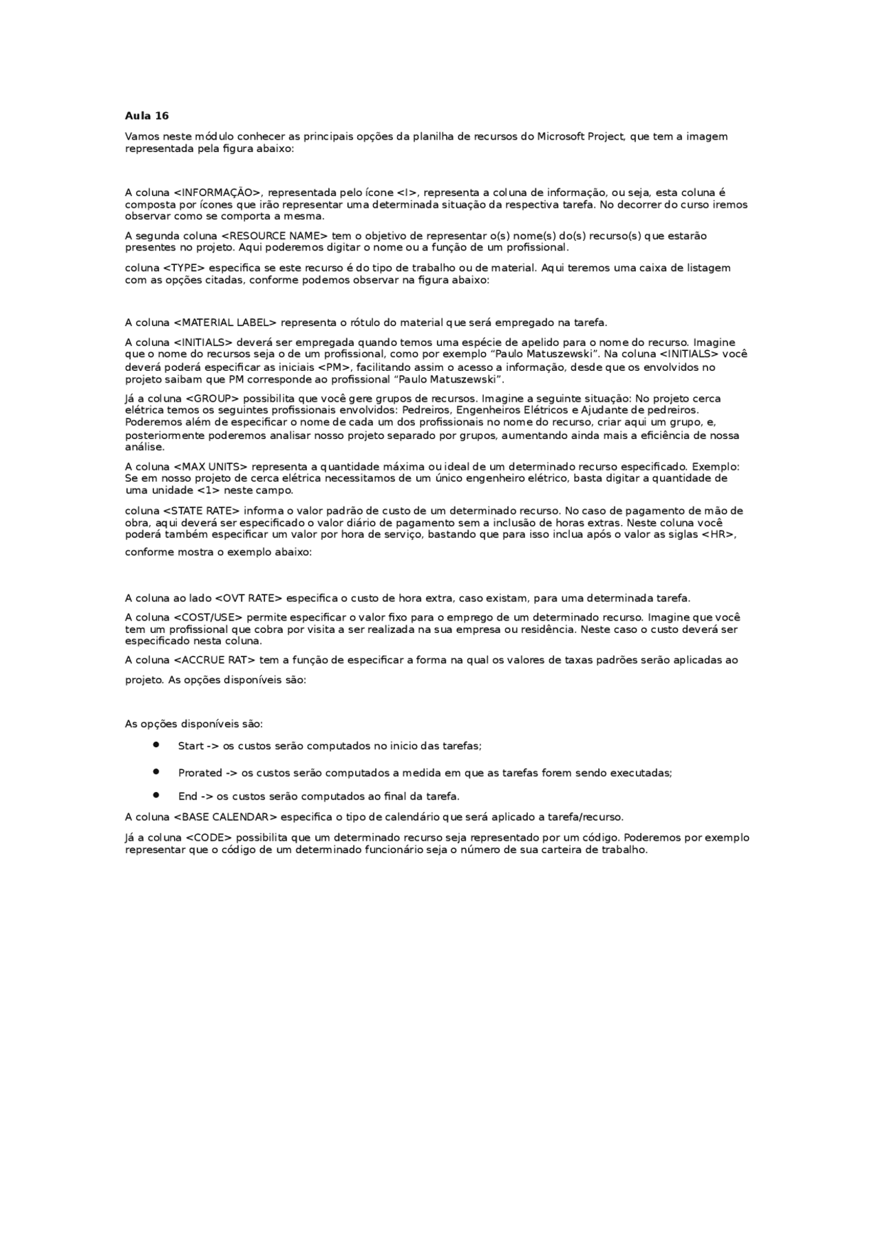 Aula 16 - curso completo de ms project em 34 aulas - Docsity