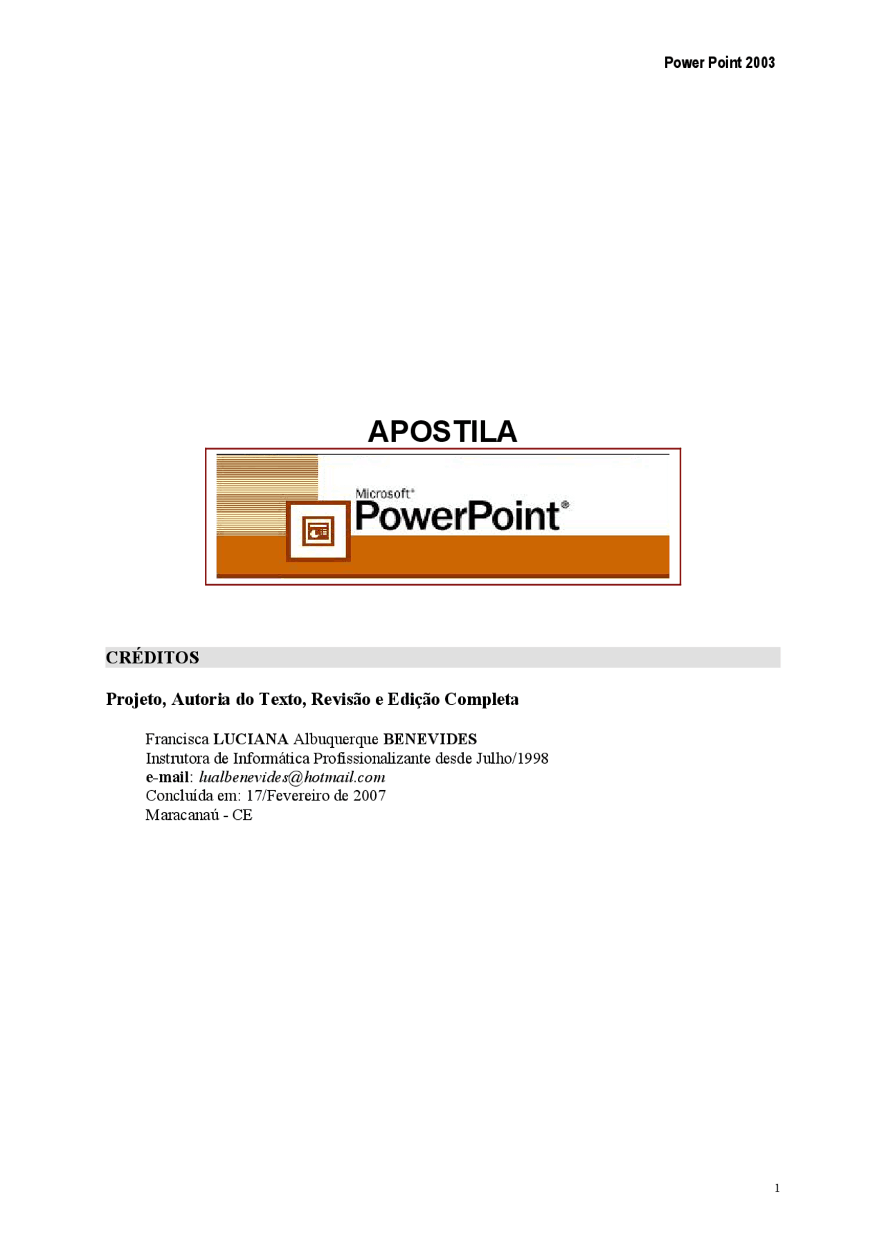Power Point Apostila Completa Sobre O Power Point Docsity