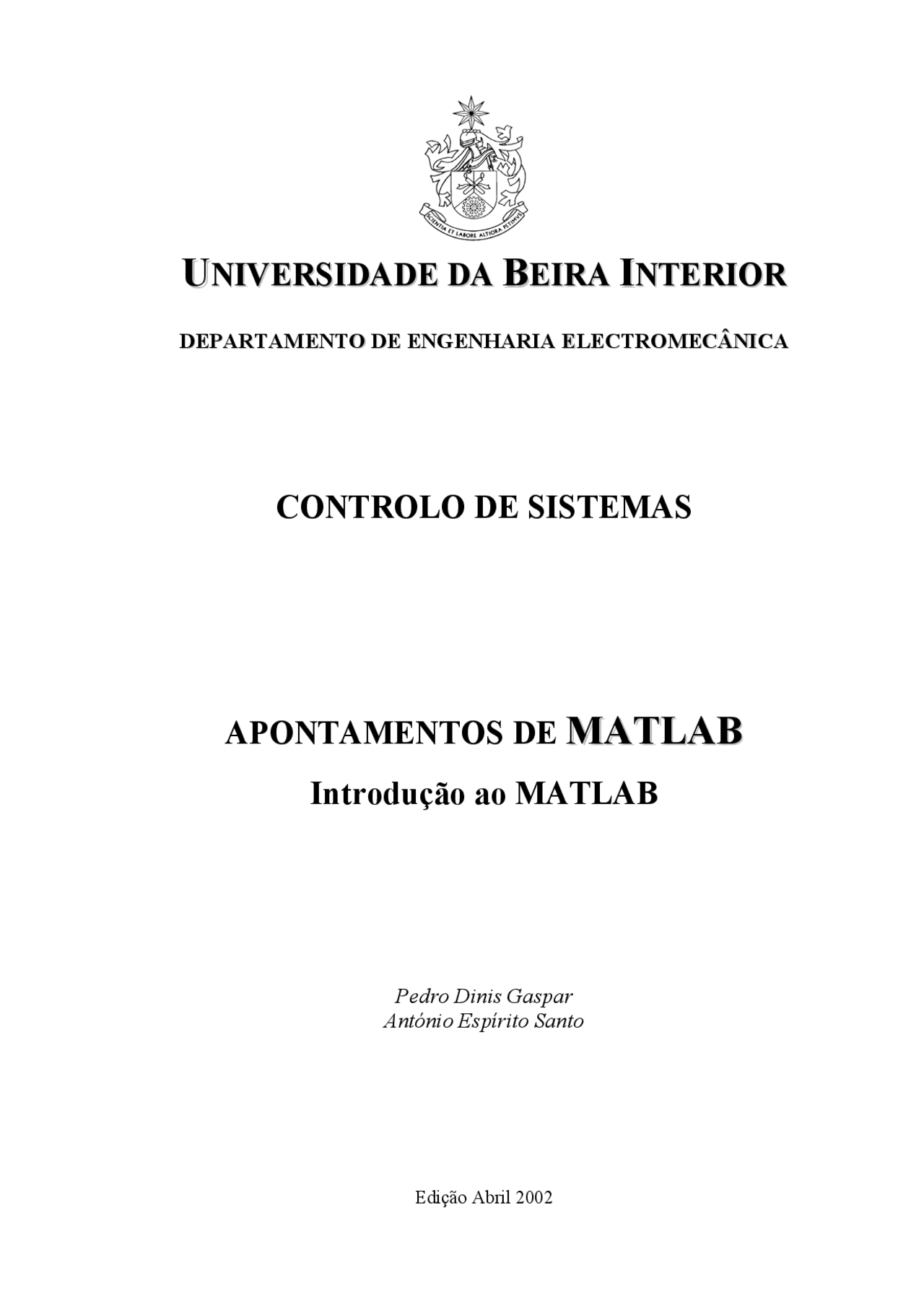 Apontamentos De Matlab Intro Parte Introdutória Do Matlab Basicão