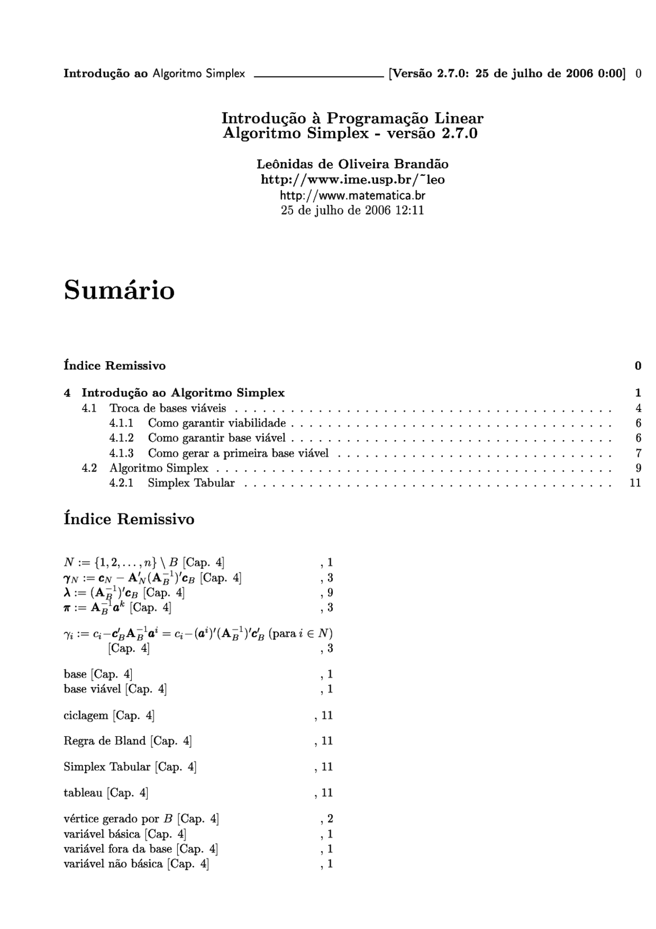 Simplex Algoritimo De Simlpex Troca De Bases Viáveis Garantir Base