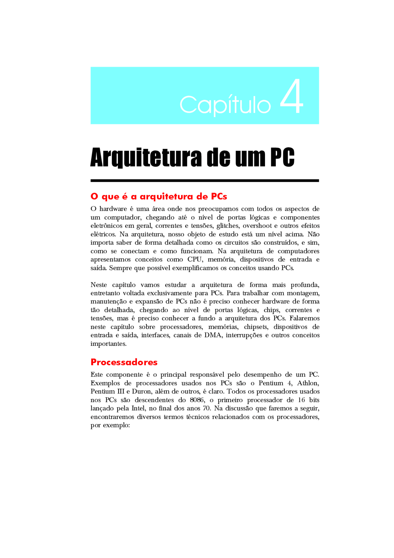 Apostila Informatica Cap 4 Arquitetura Pcs Informatica Hardware