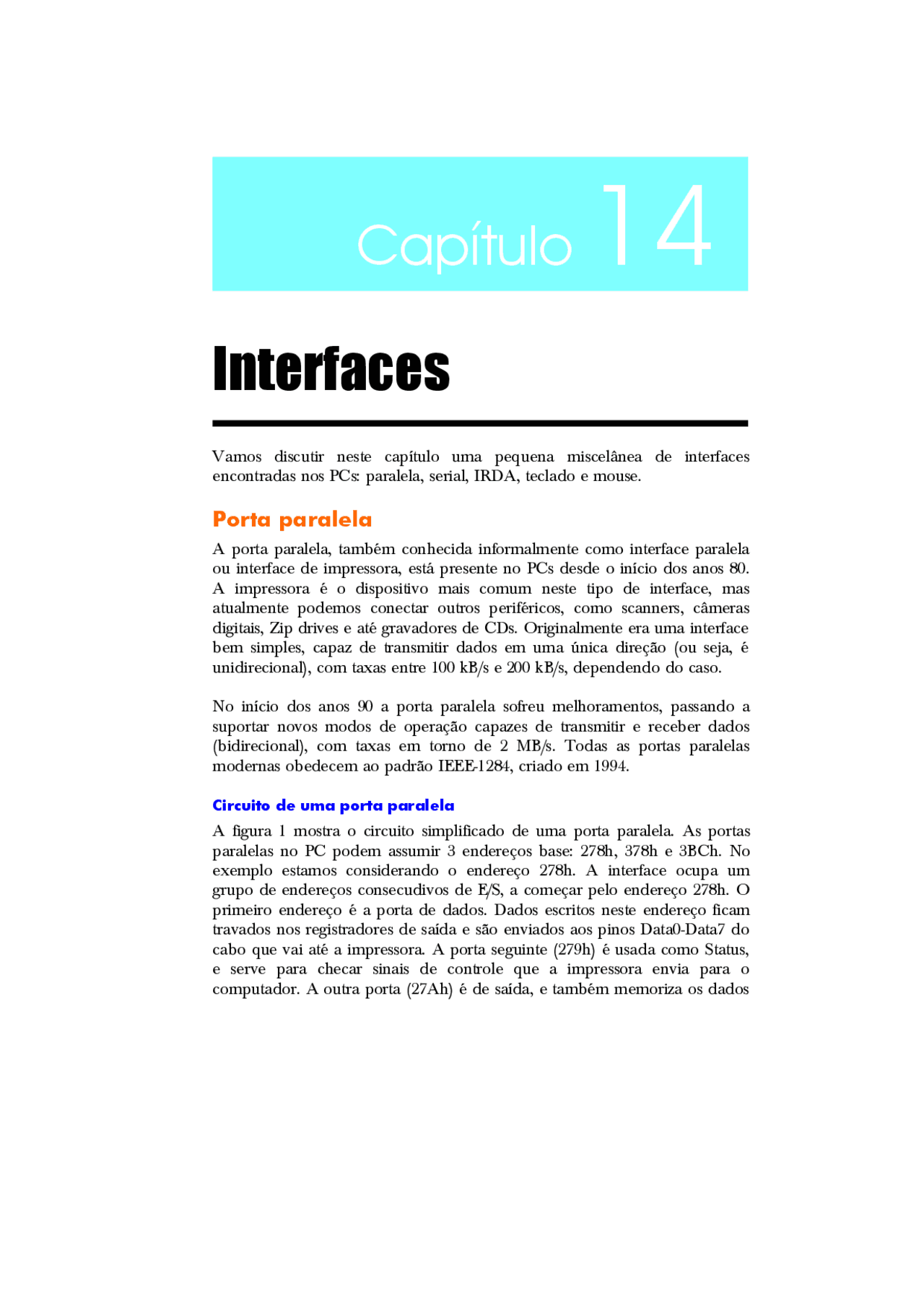 Apostila Informatica Cap 14 Interfaces Informatica Hardware