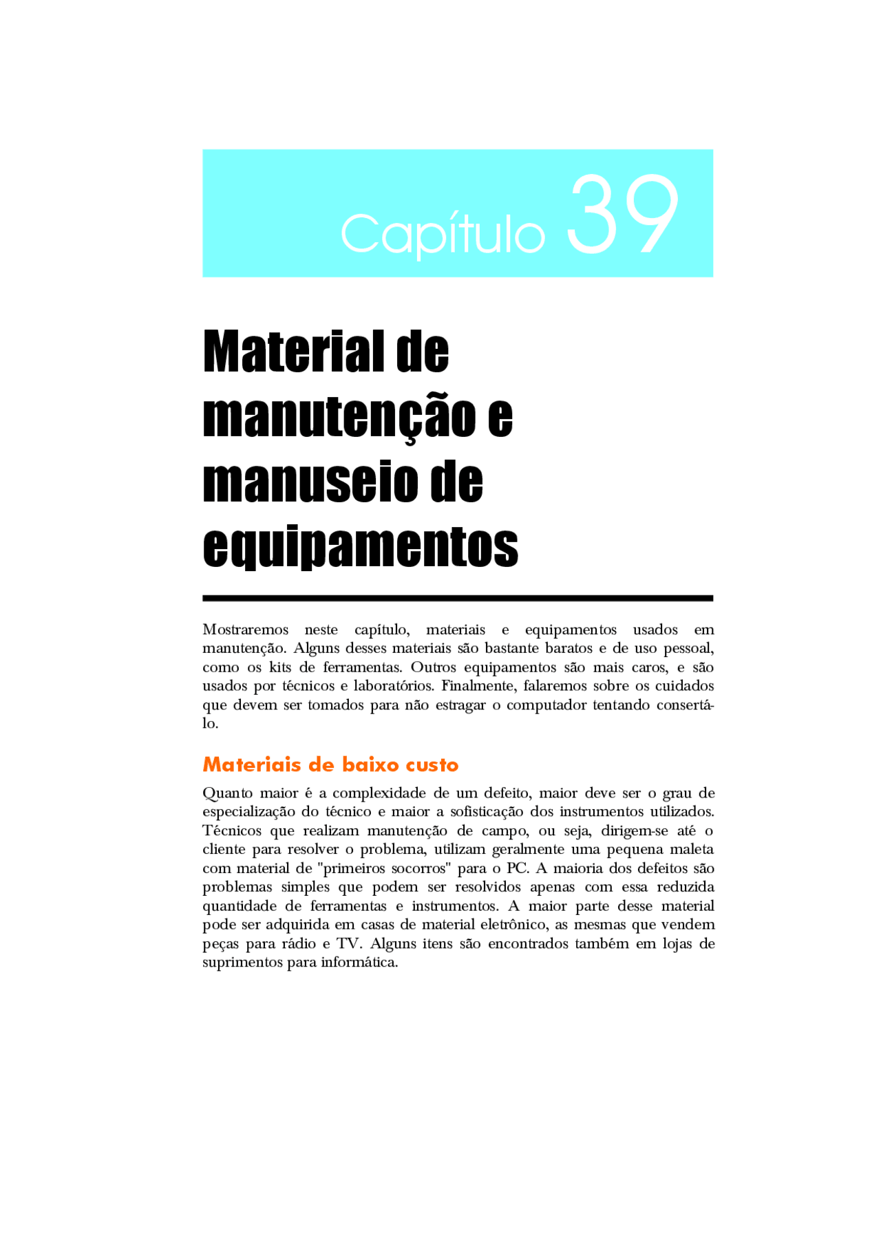 Apostila Informatica Cap 39 Material De Manutenção Informatica