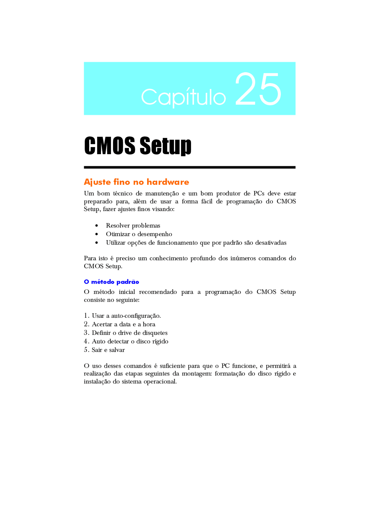 Apostila Informatica Cap 25 Cmos Setup Informatica Hardware