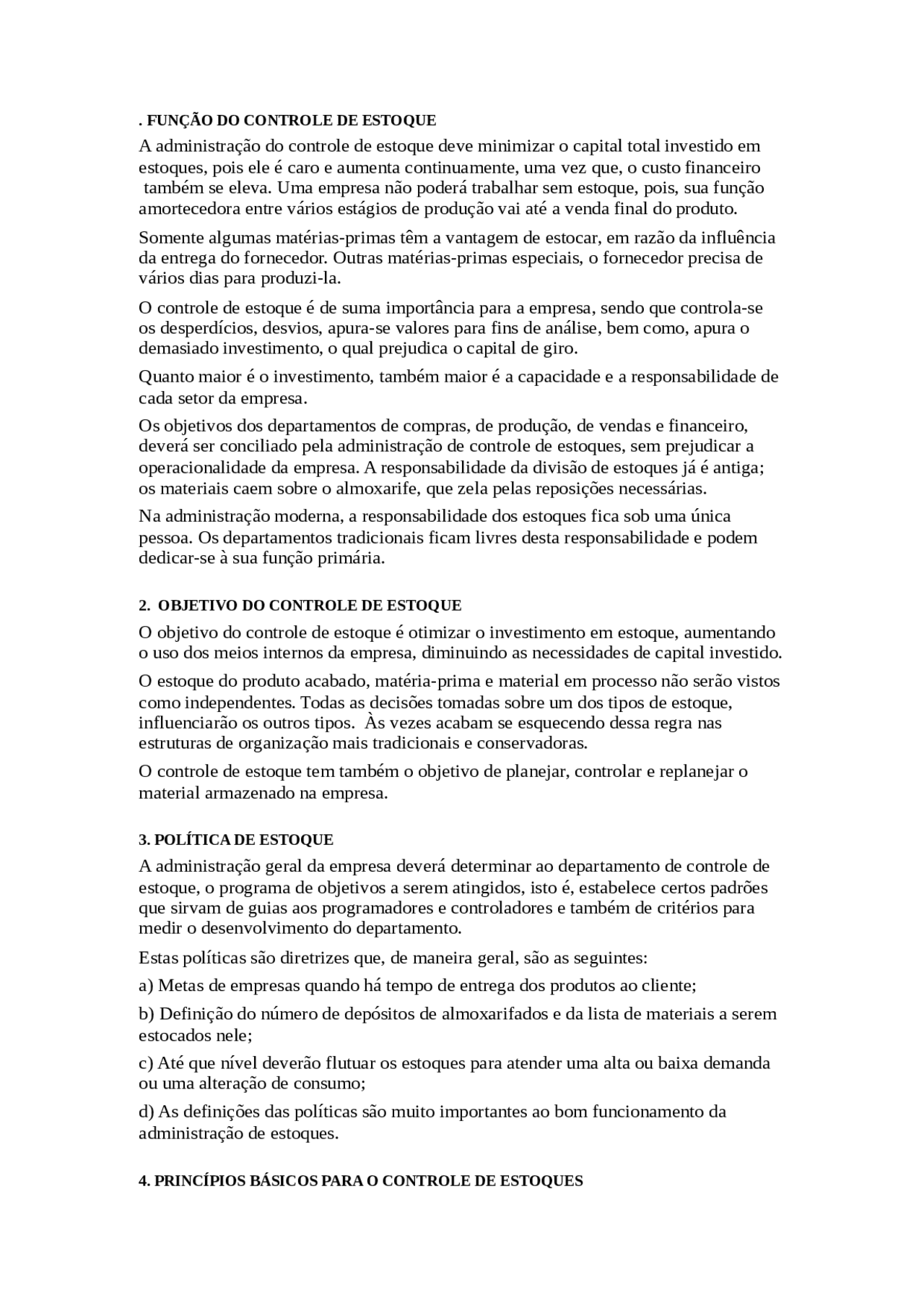 Controle De Estoque Controle De Estoque Docsity