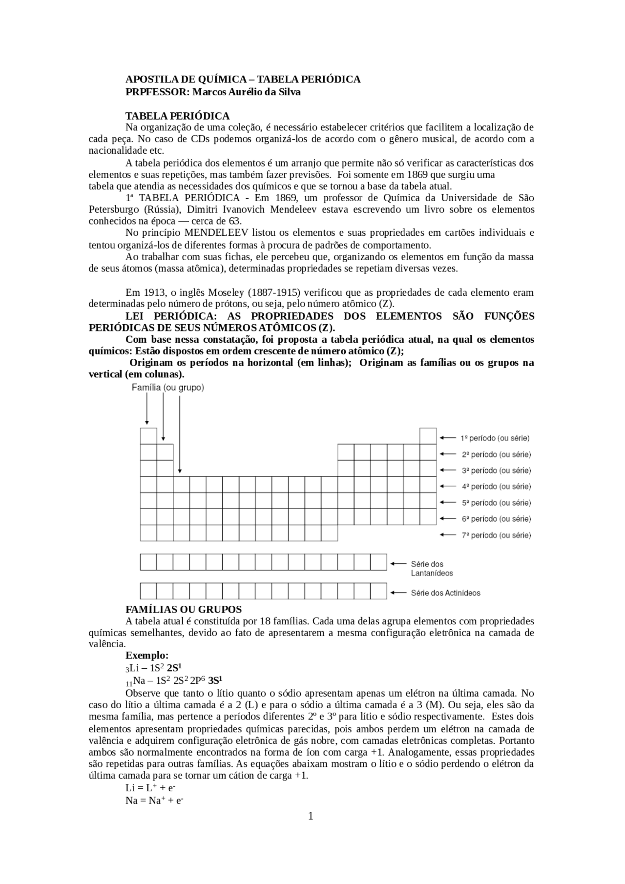 Periodicidade química - tabela periódica e periodicidade Química dos ...