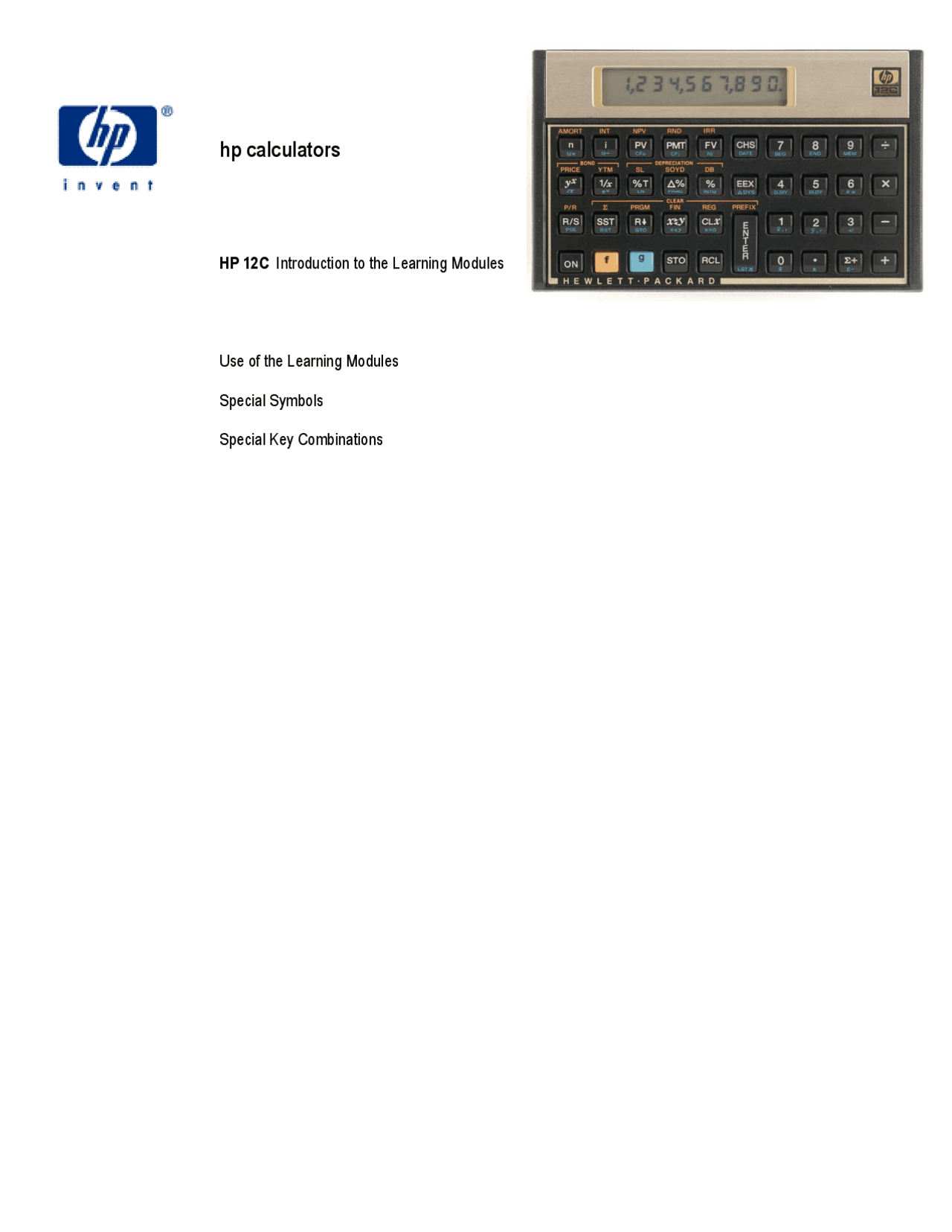 HP 12 c - hp12cintro - HP_12_c - HP_12_c - Docsity