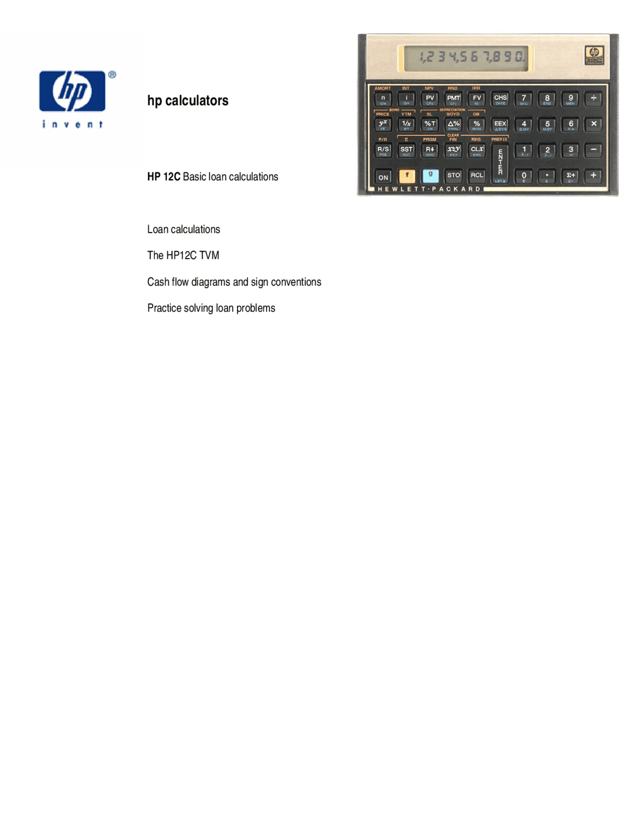 HP 12 c - hp12cloansolve - HP_12_c - HP_12_c - Docsity