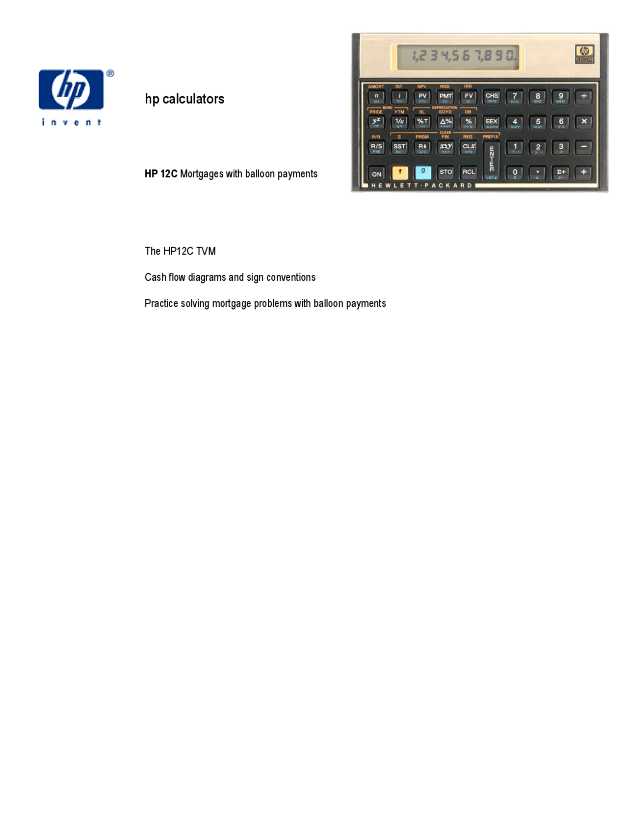 HP 12 c - hp12cballoon - HP_12_c - HP_12_c - Docsity