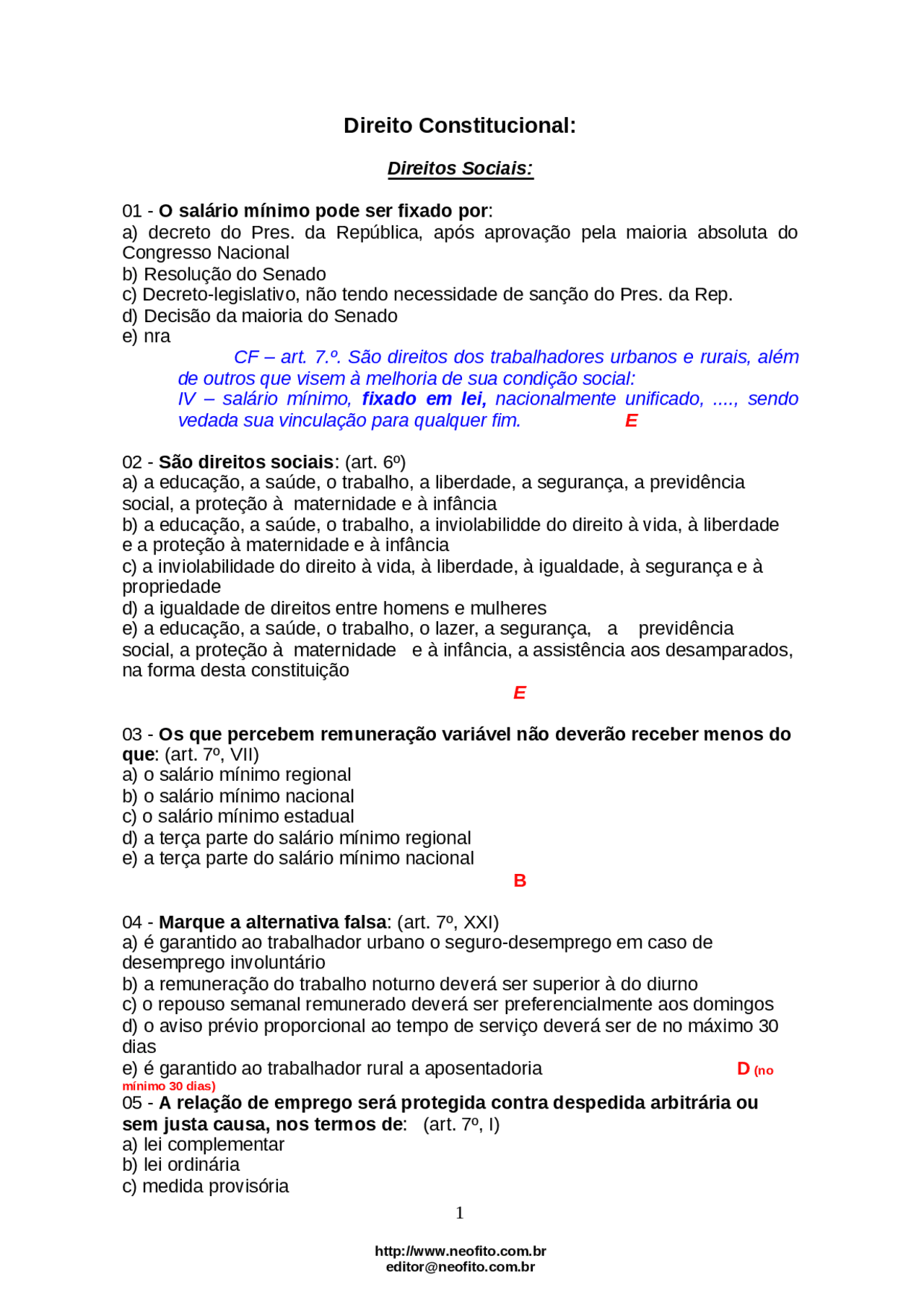 Direito Constitucional Questões De Direito Constitucional Docsity