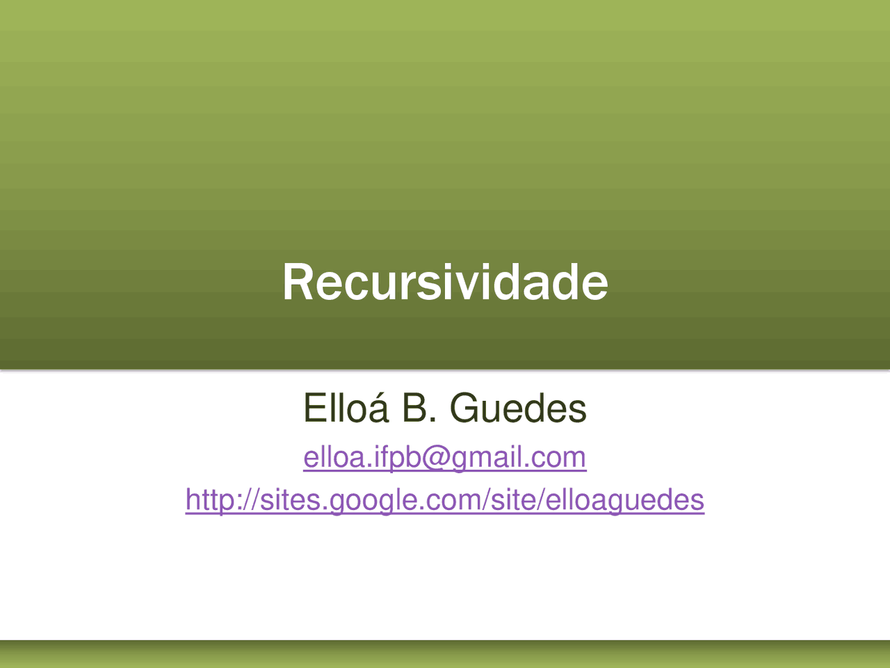 Recursividade2 - Teoria sobre recursividade parte 2 - Docsity