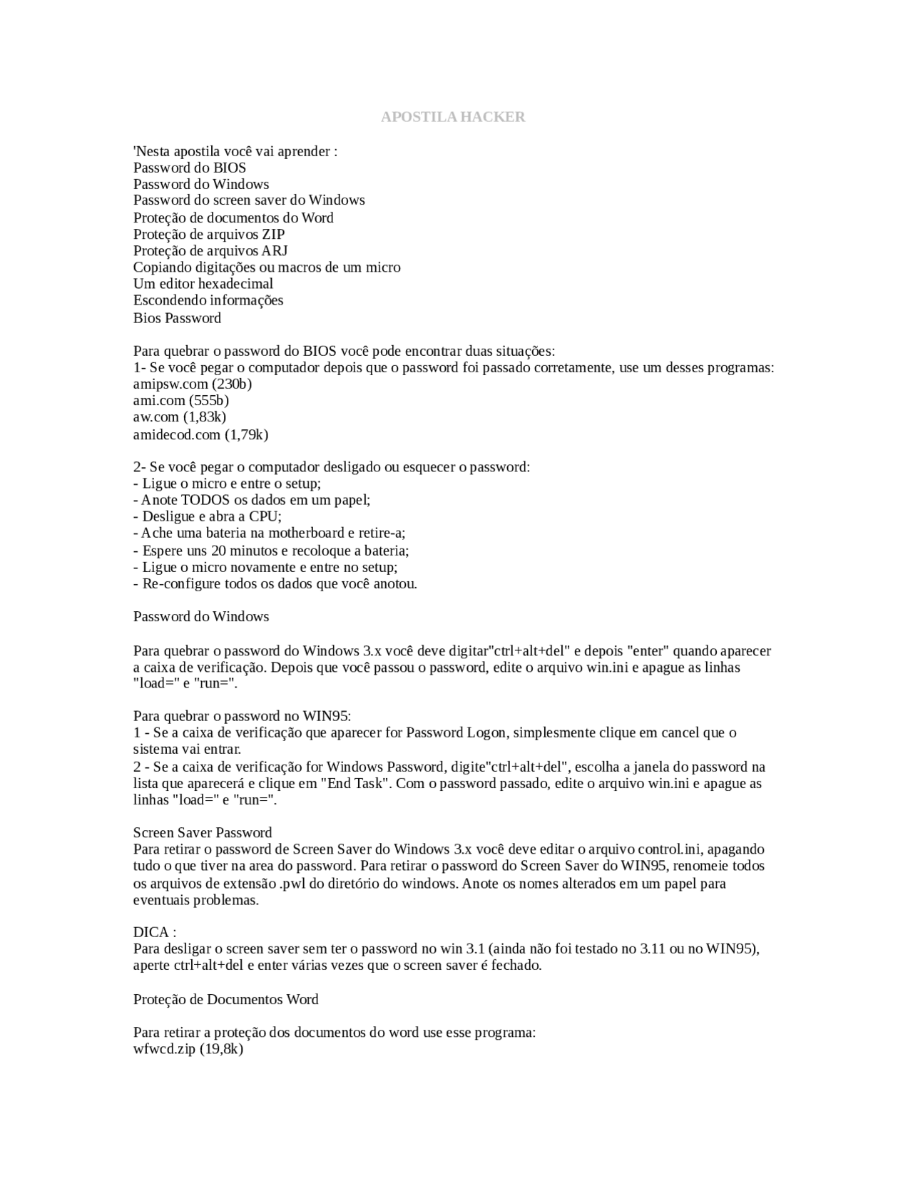 50.Apostilas Hacker - apostila hacker - 50.Apostilas Hacker - Docsity