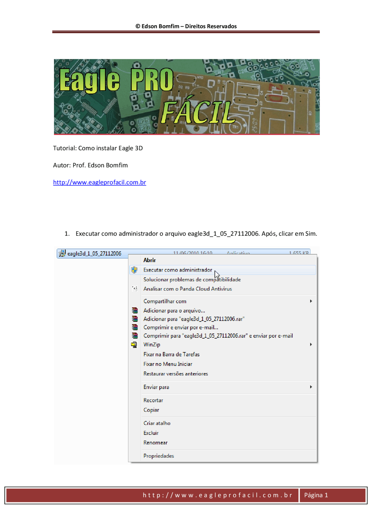 Como Instalar Eagle 3D - Tutorial passo a passo de como fazer a ...