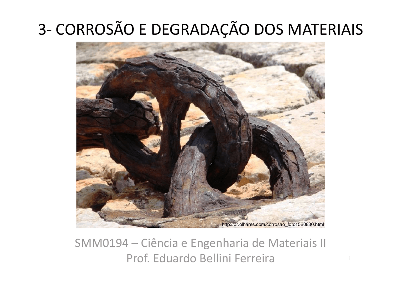 Corrosão E Degradação Corrosao Dos Materiais Docsity