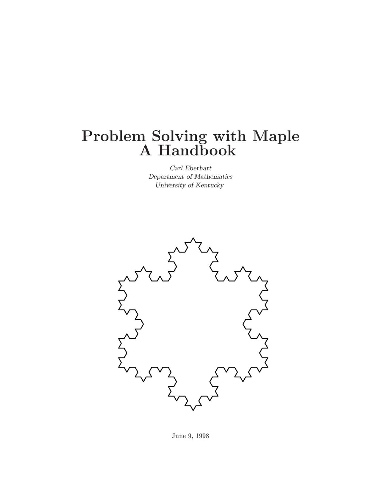 Problem Solving With Maple A Handbook 1998 Apostila Sobre O Maple