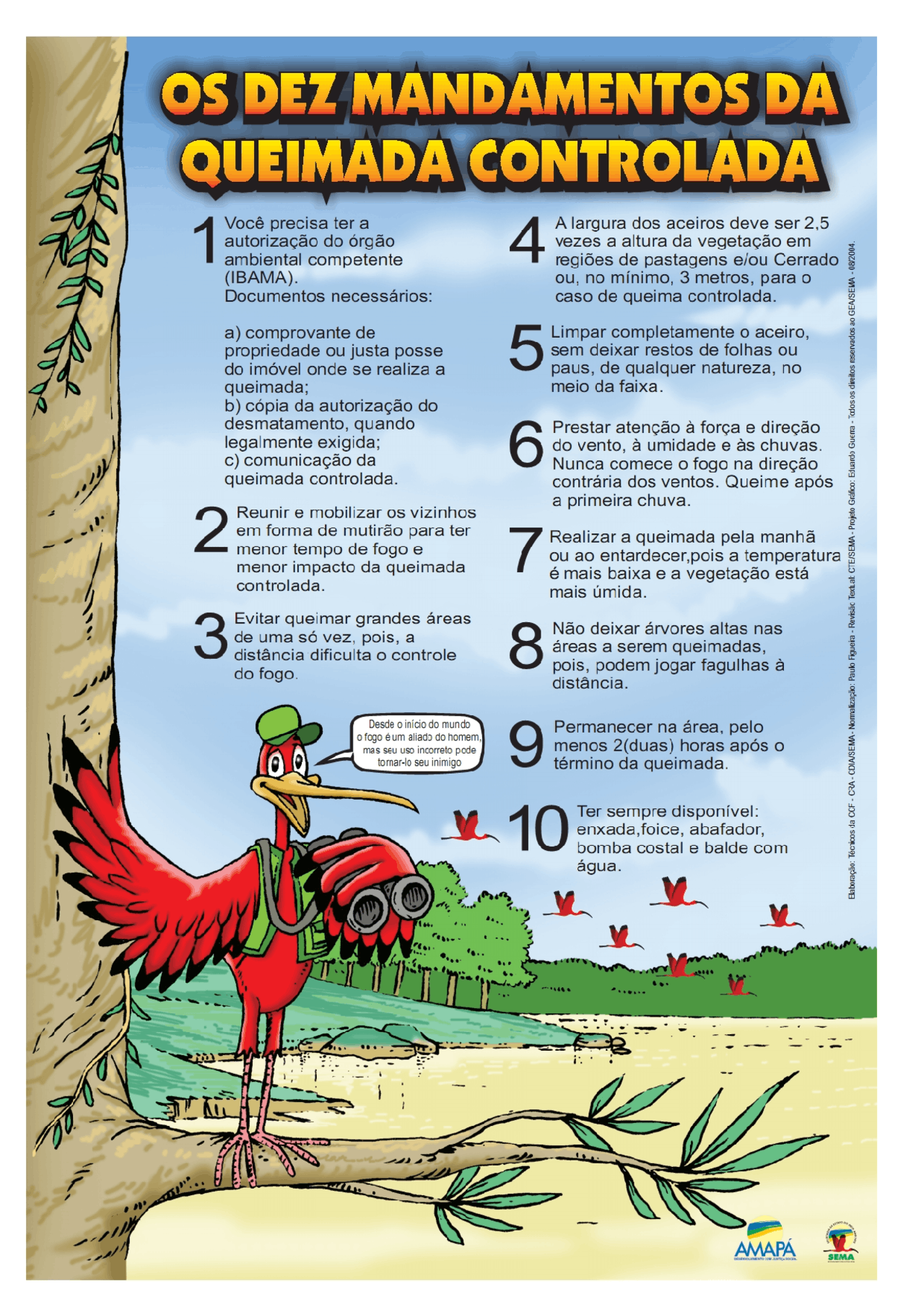 Os 10 mandamentos da queimada controlada (Cartaz SEMA-AP 2004) - Cartaz ...
