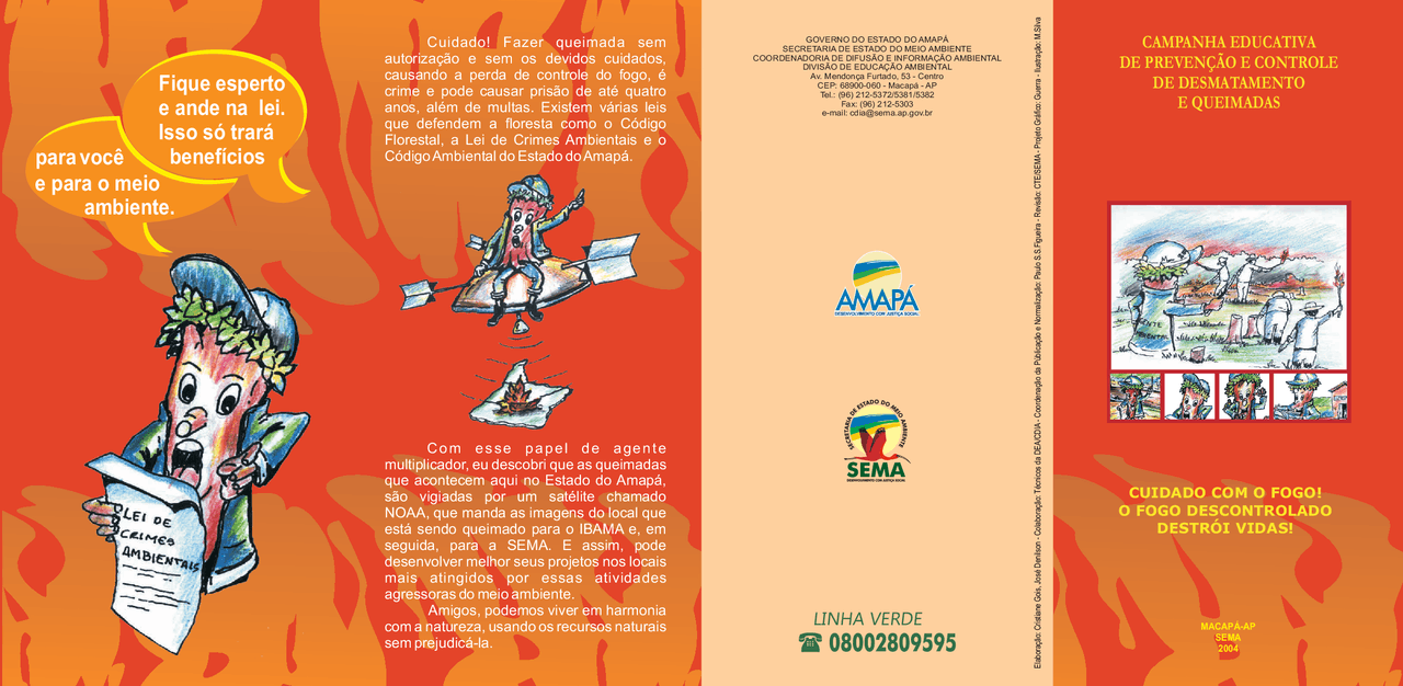 Desmatamento e Queimadas (Folder SEMA-AP 2004) - Folder SEMA-AP referente à Campanha - Docsity