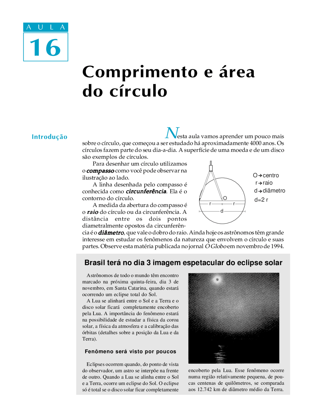 Apostilas Mate...apostilagratis - comprimento e ?rea do c?rculo2mat16-b - Concurso - Docsity