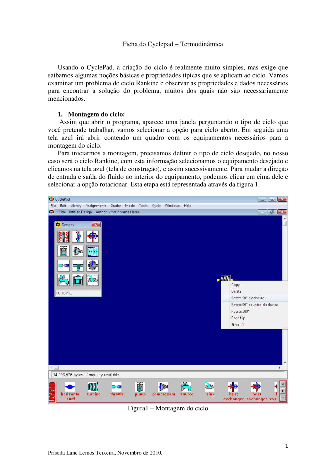 Ficha Cyclepad - Como utilizar o Cyclepad. - Docsity
