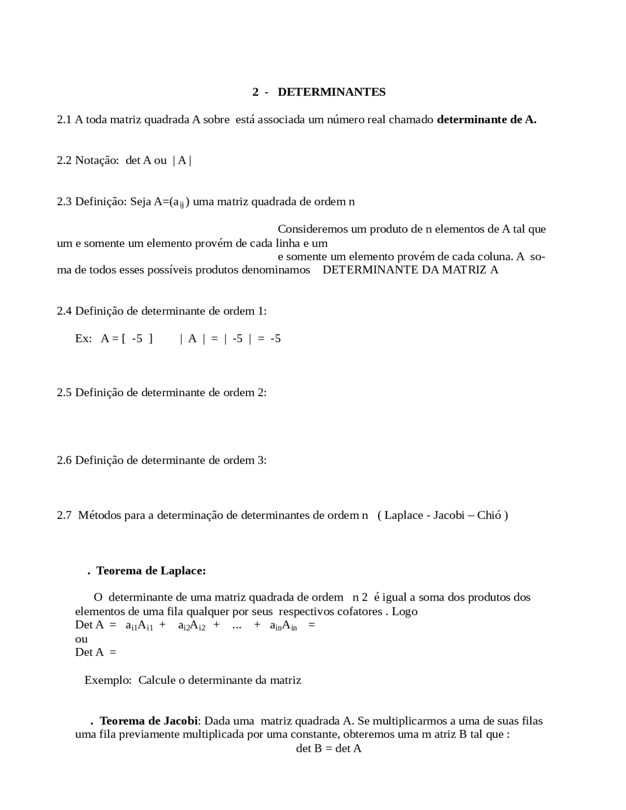 2 Determinantes 2011 Determinantes Docsity