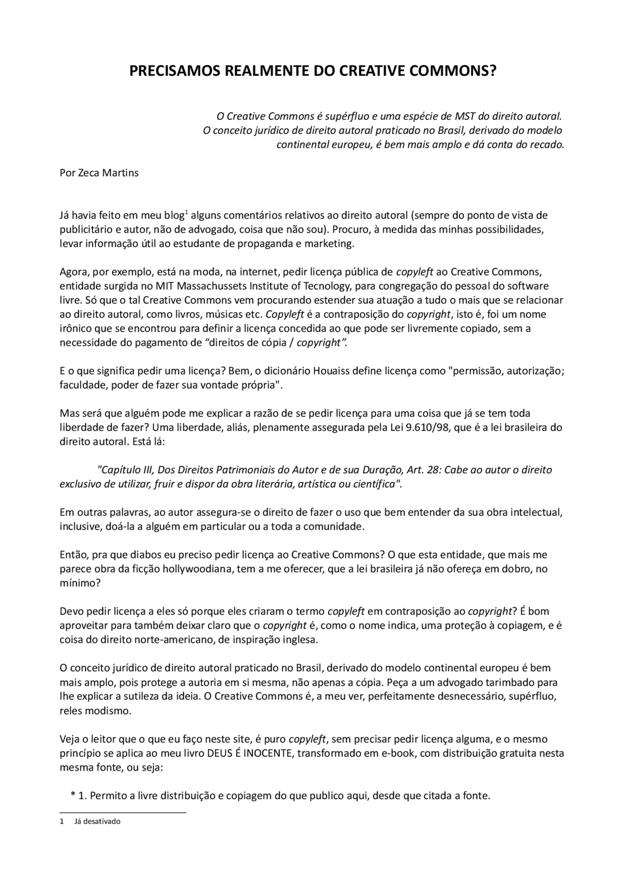 Precisamos realmente do creative commons - O Creative Commons é ...