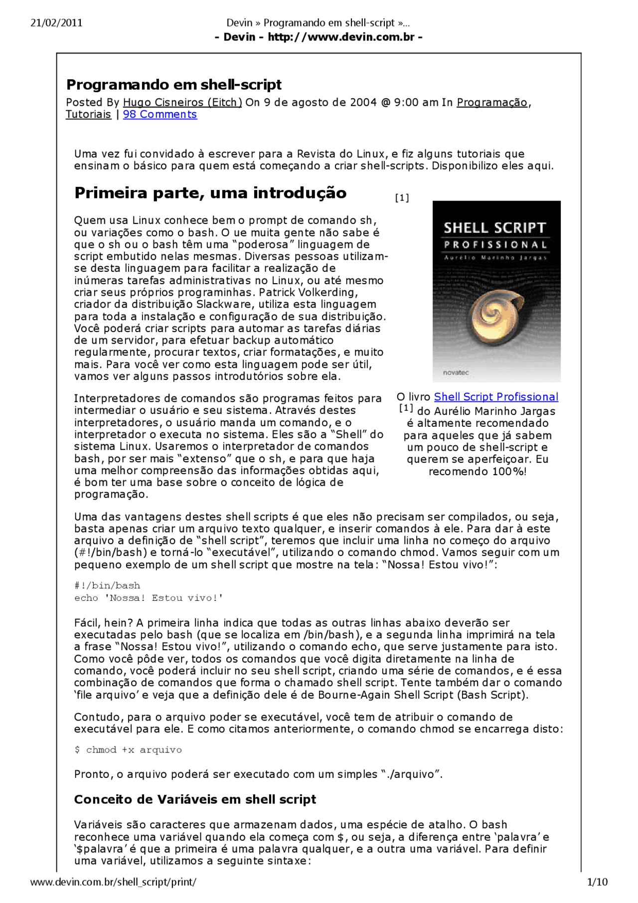Programando Em Shell Script O Livro Shell Script Profissional Do