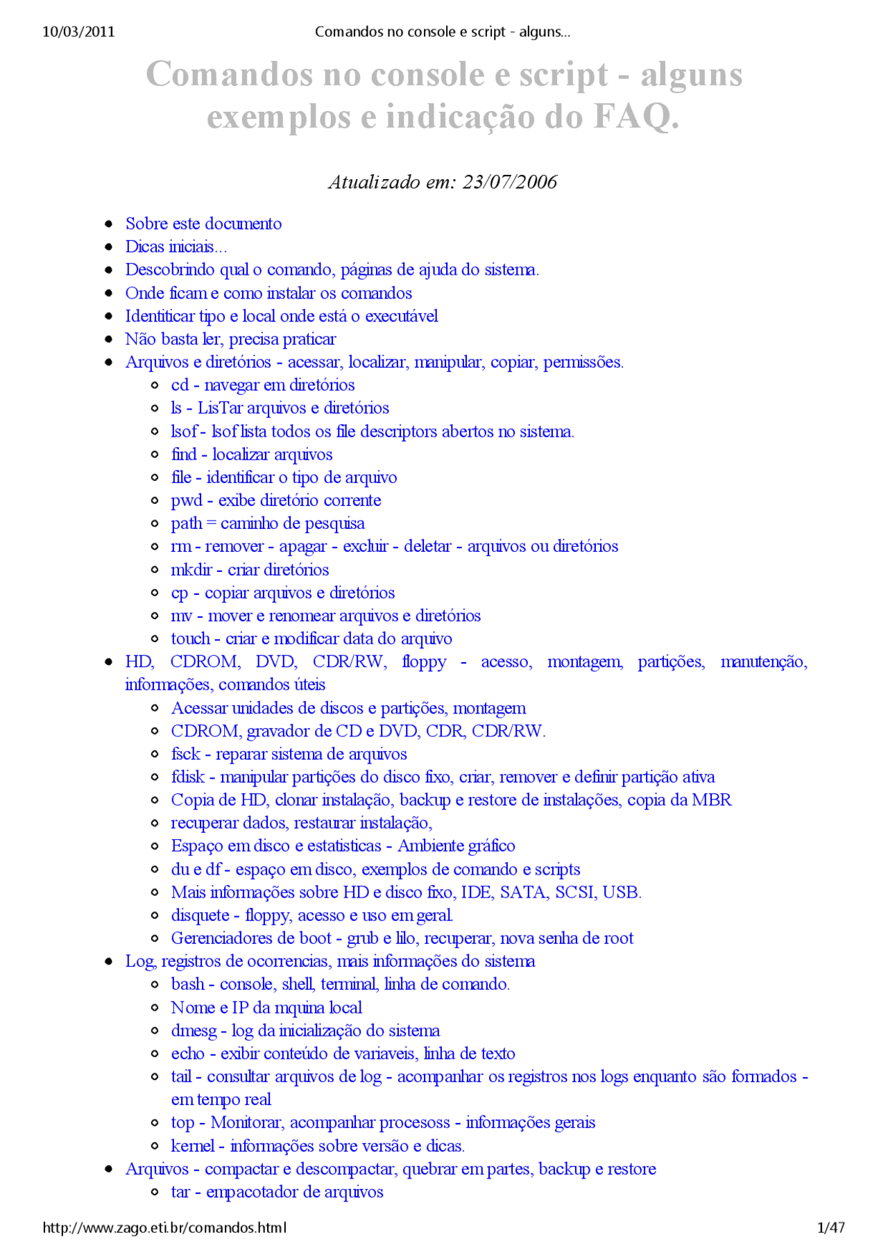 Comandos Para Linux Zagoetibrcomandoshtml Docsity