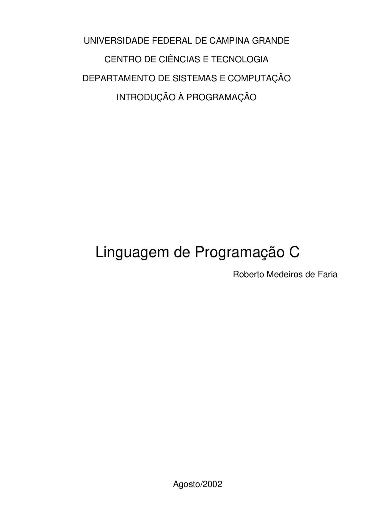 Apostila De Linguagem De Programação C Liguagem C Docsity