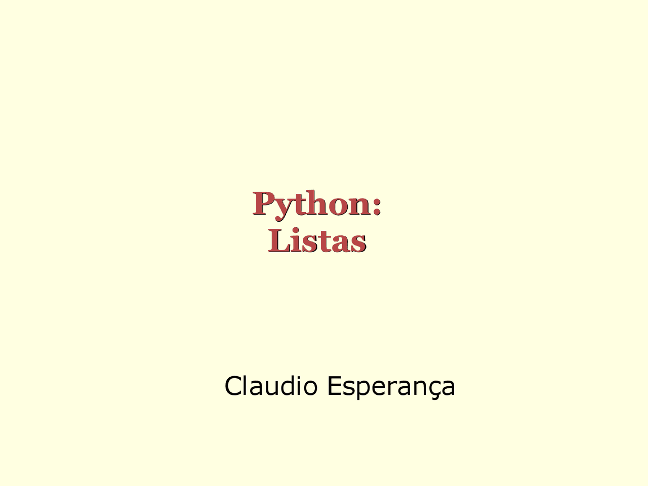 Programando Em Python Listas Lista Em Python Docsity