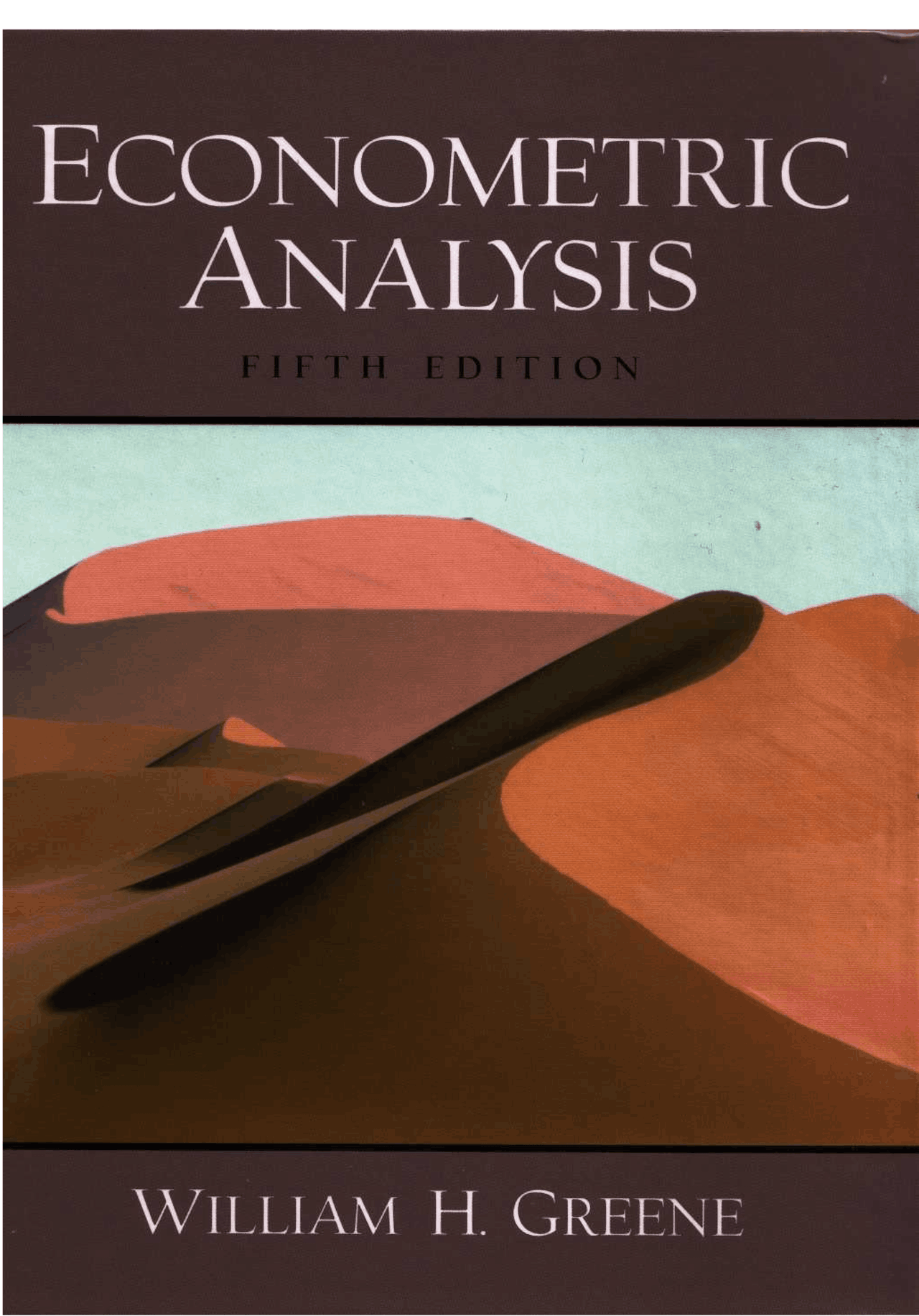 Econometric Analysis Greene 6th Edition Cover Econometria Docsity