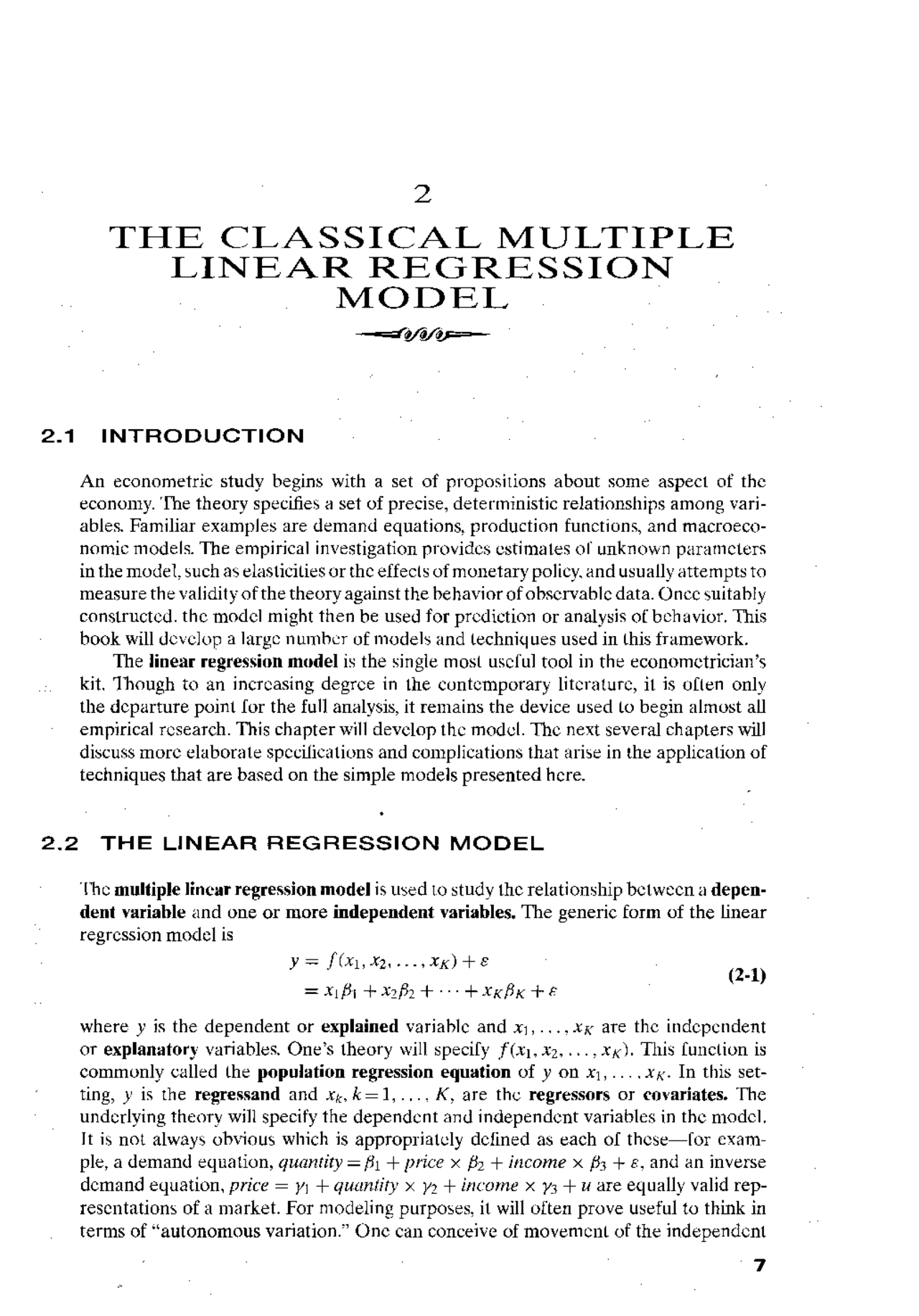 Econometric Analysis Greene 6th Edition Ch 02 Econometria Docsity