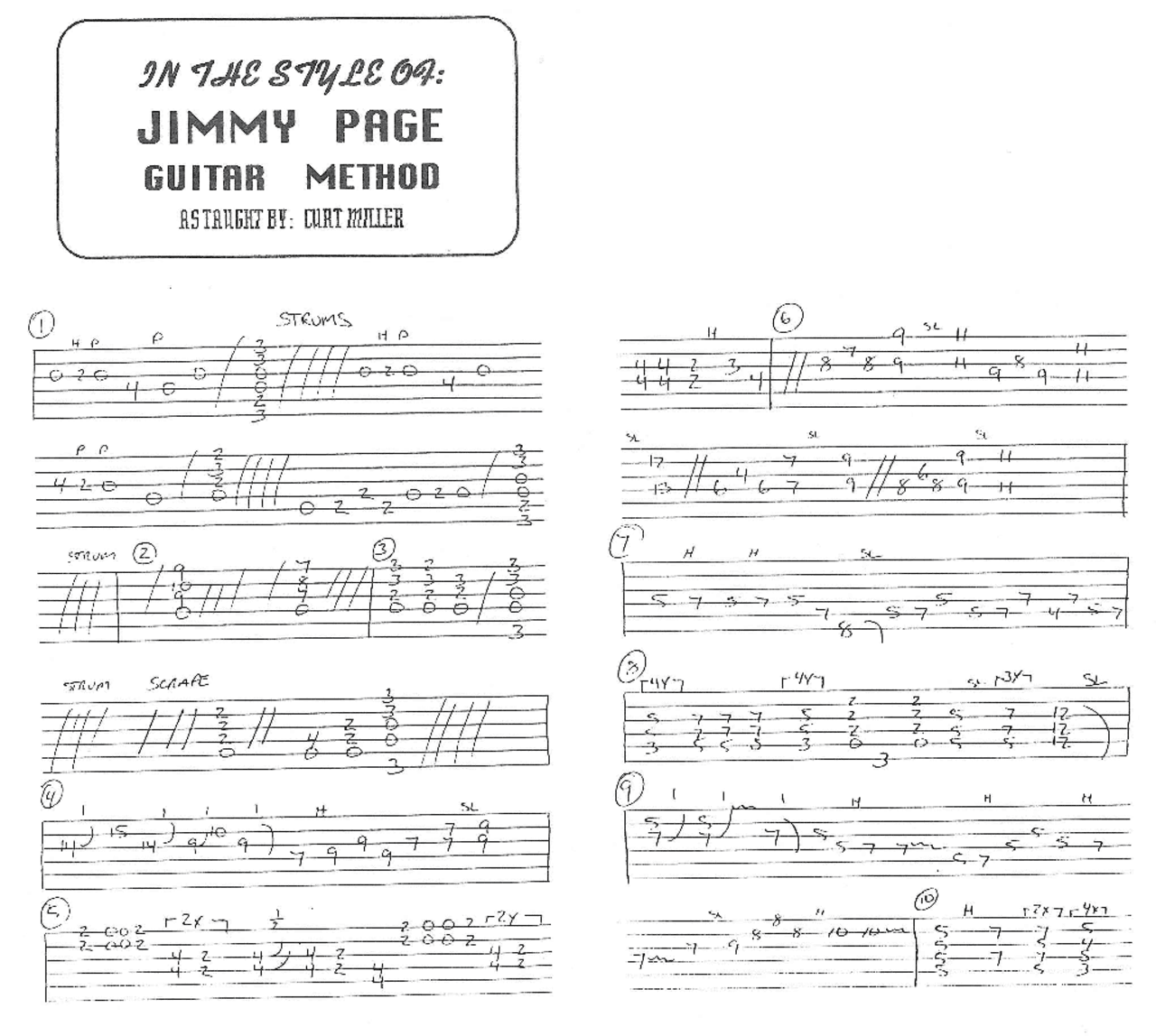 Jimmy Page Guitar Method tablature booklet - Jimmy Page Guitar Method ...