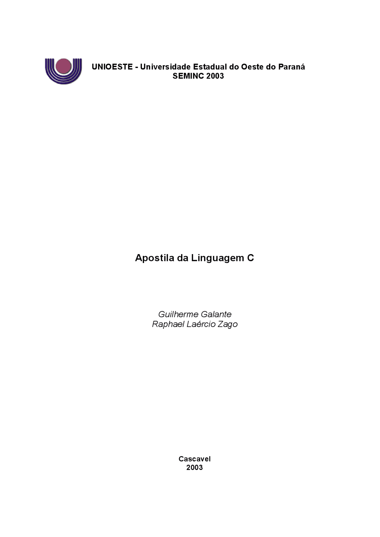 Apostila De Liguagem C Da Uma Abordagem Geral Do C Docsity
