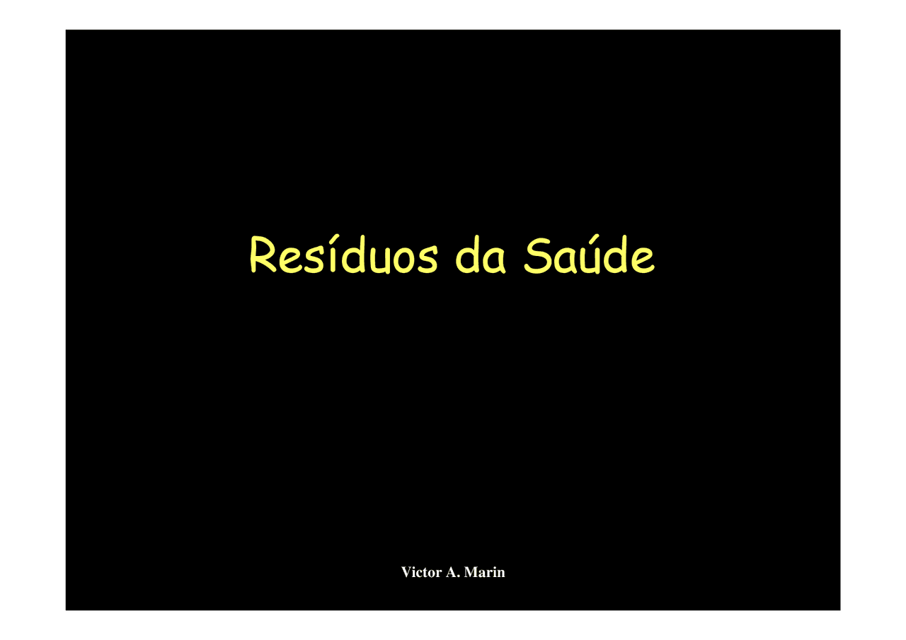 Resíduos De Saúde Resíduos De Saúde Docsity