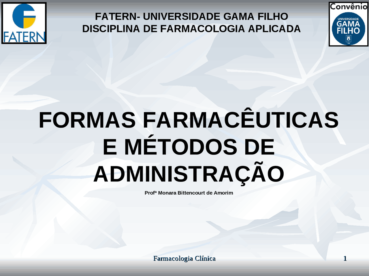 Formas Farmacêuticas E Vias Administração Aula De Farmacologia Docsity