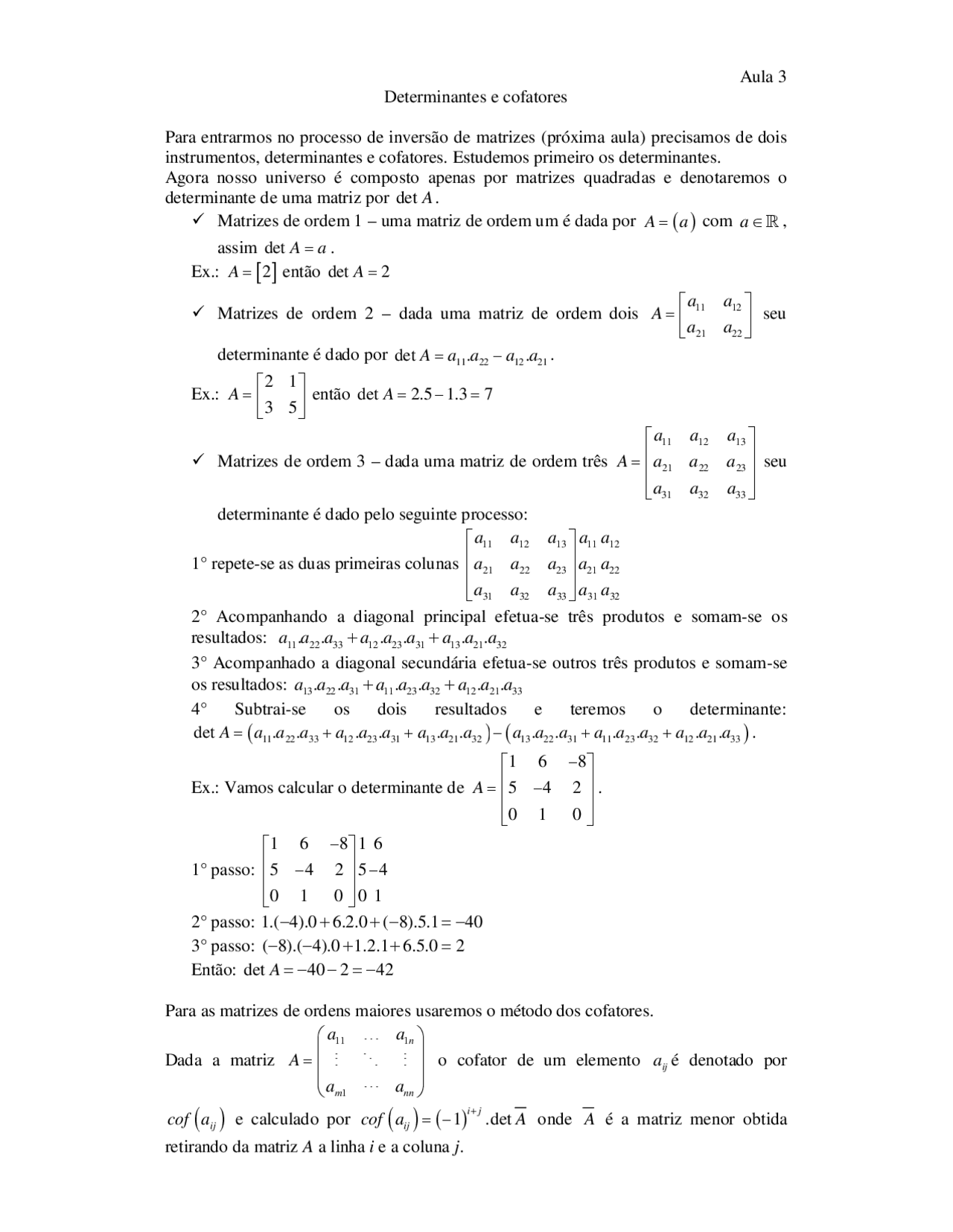 Algebra linear 3 - Resumo de algebra linear. - Docsity