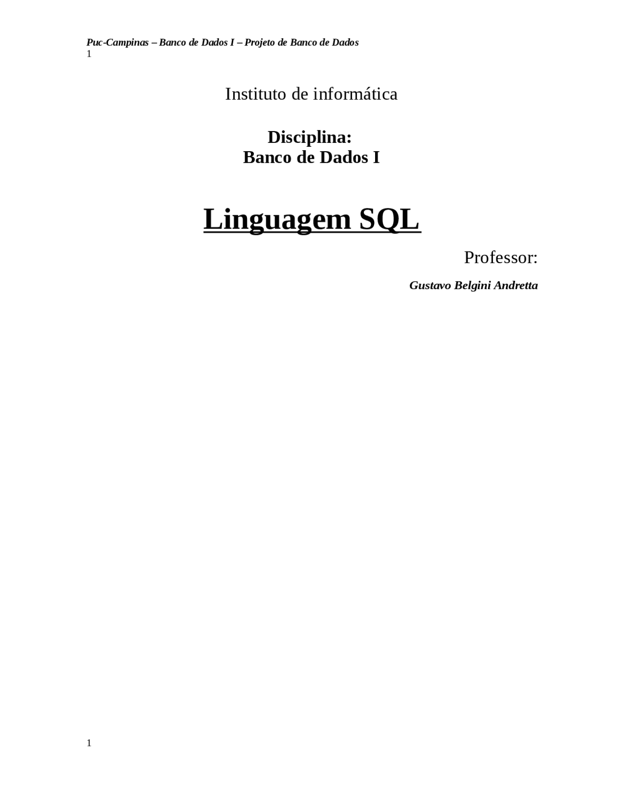 Apostila de Linguagem SQL - Apostila sobre linguagem SQL - Docsity