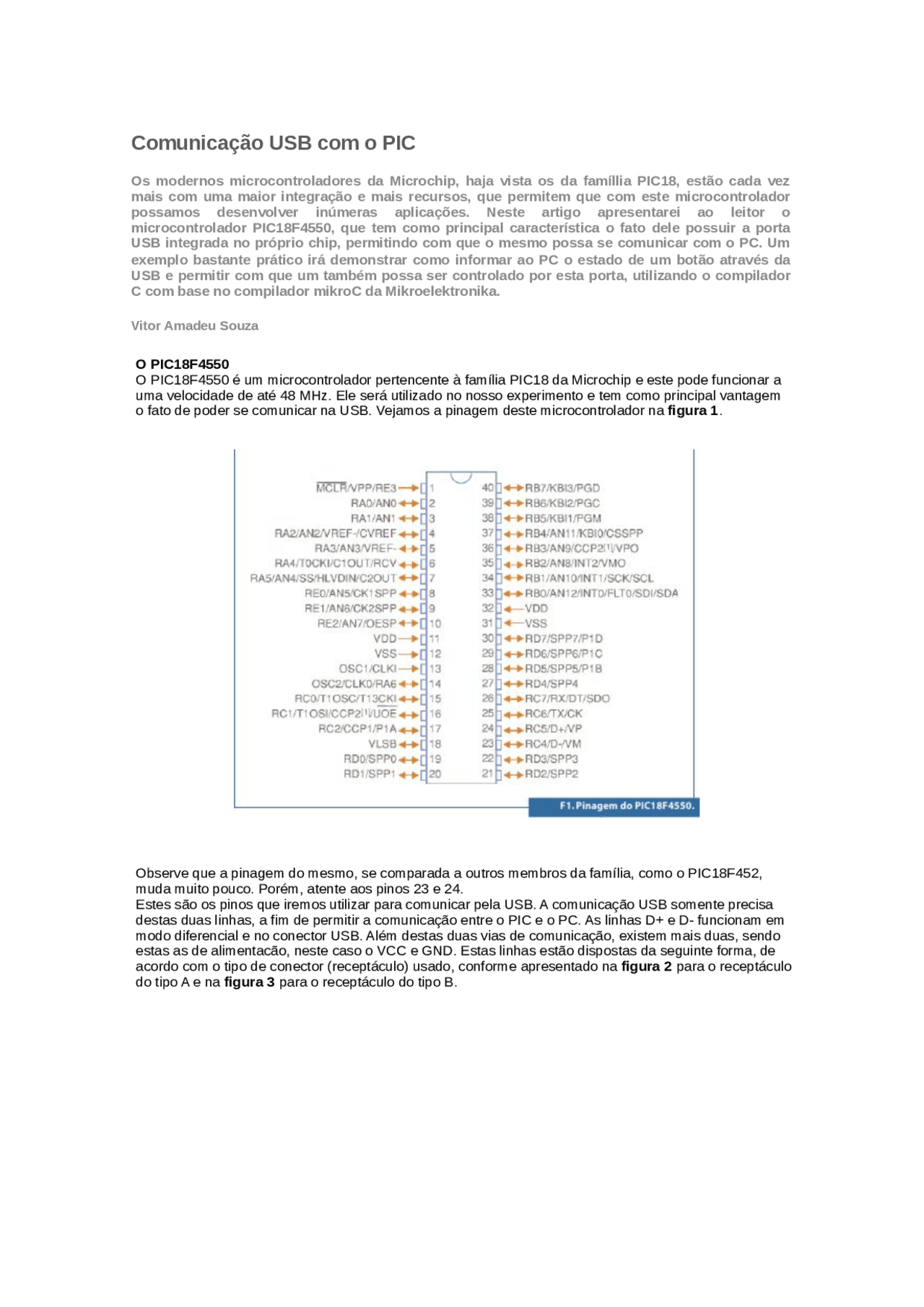 Comunicação Usb Com O Pic Os Modernos Microcontroladores Da Microchip