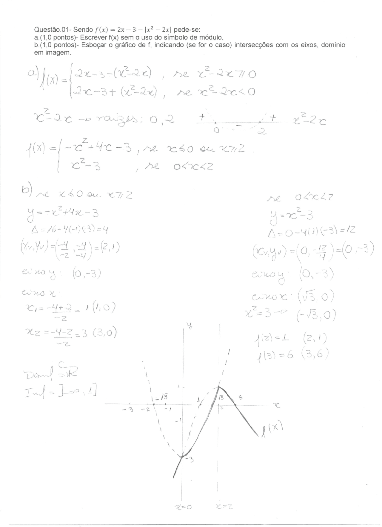 P1 calculo 2011-d - PROVA DE CALCULO 1, CENTRO UNIVERSITARIO DA FEI ...
